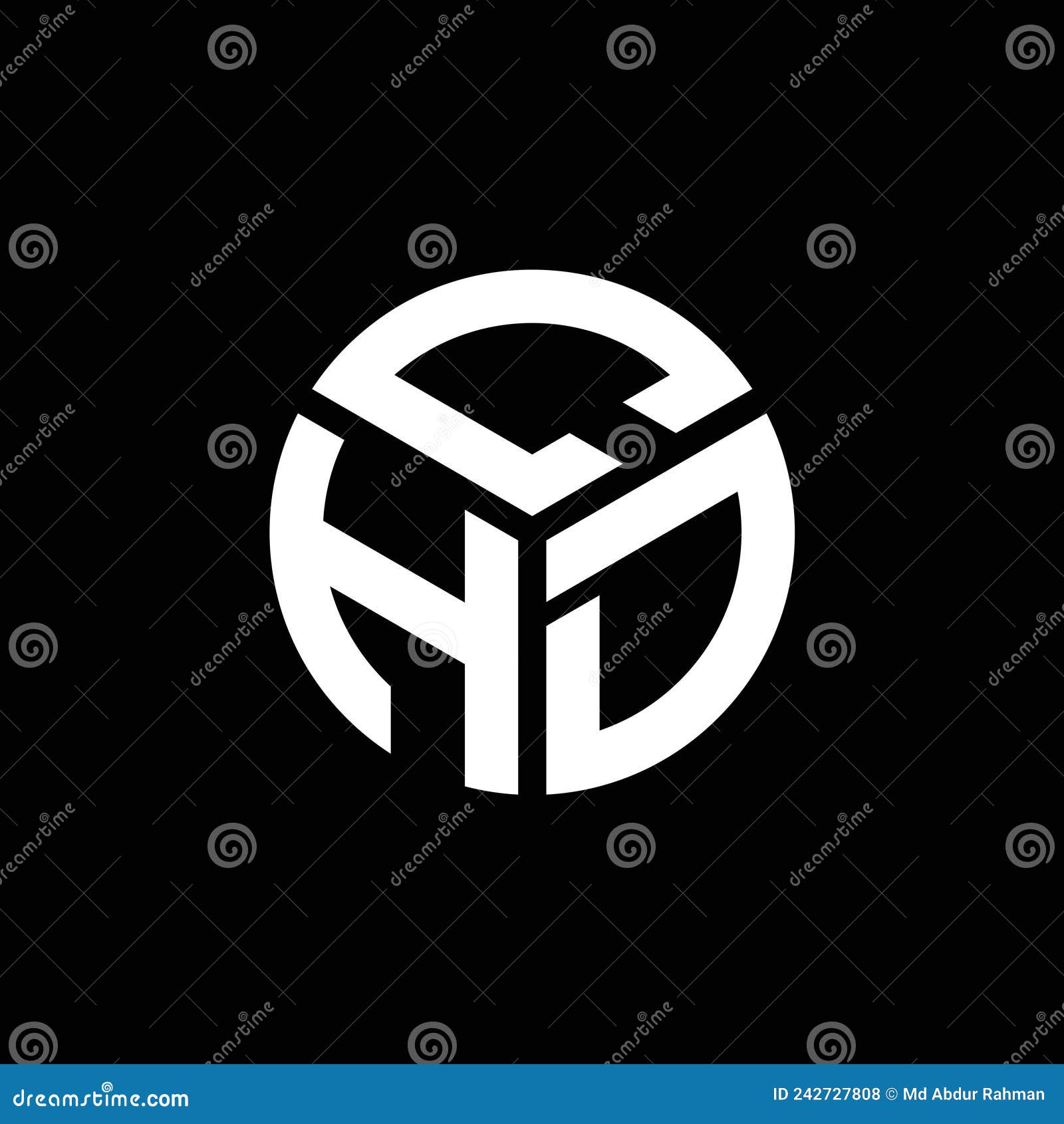 CHD Letter Logo Design on Black Background. CHD Creative Initials ...