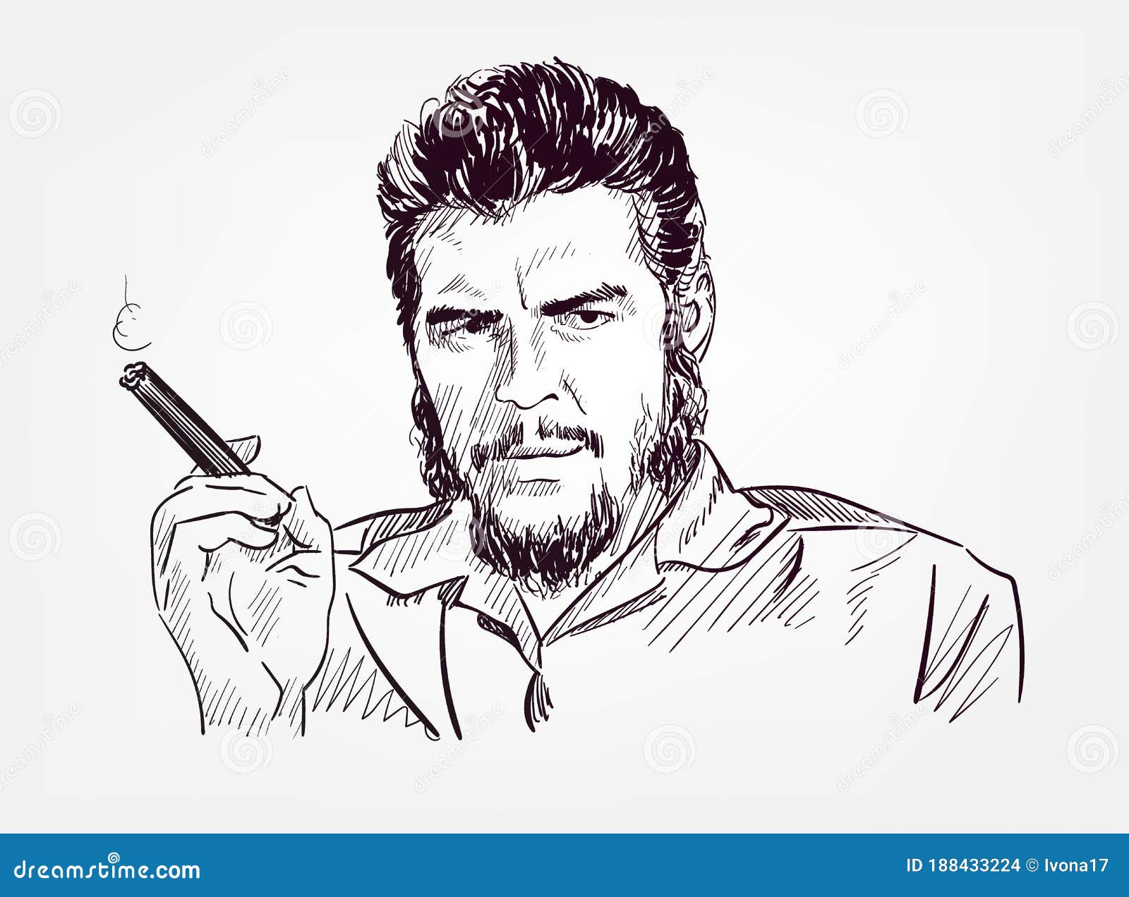 Che Guevara Vector Illustration Sketch Portrait Editorial Stock Image ...