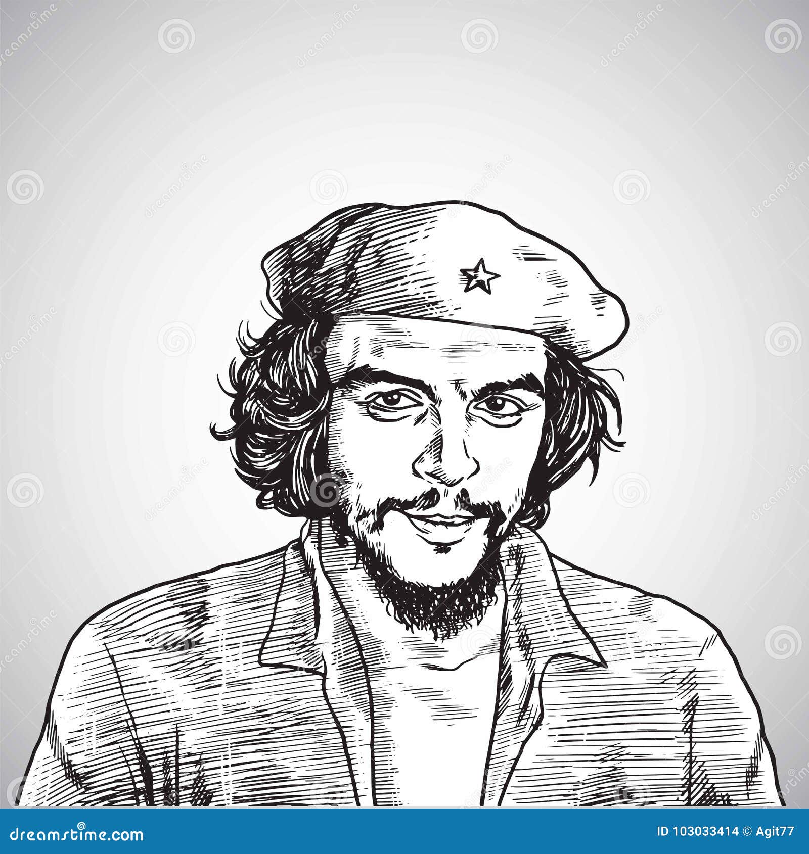 Che Guevara Vector Illustration Sketch Portrait Royalty-Free Cartoon ...