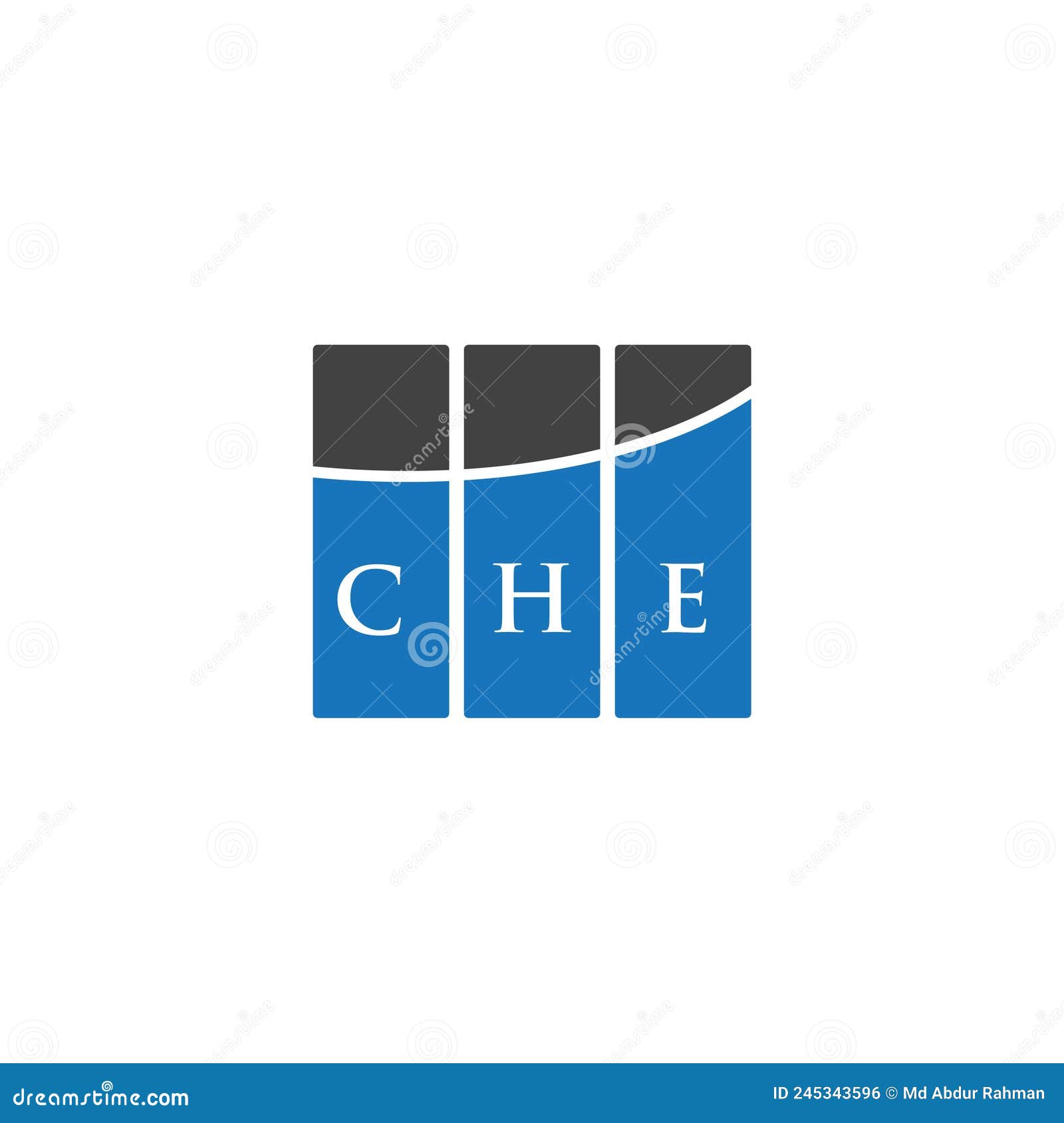 CHE Letter Logo Design on BLACK Background. CHE Creative Initials ...