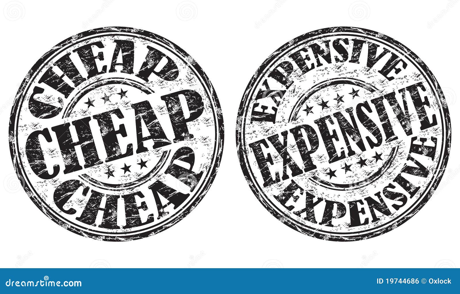 Cheap and expensive stamps stock vector. Illustration of expensive ...