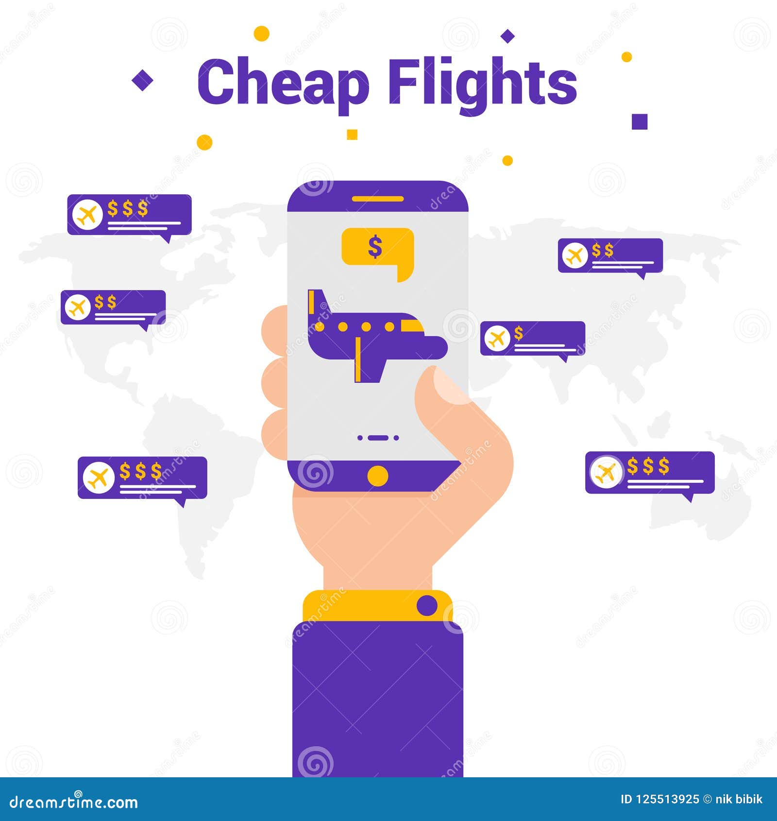 Cheap Flights. the Concept of Travel Stock Vector - Illustration of ...