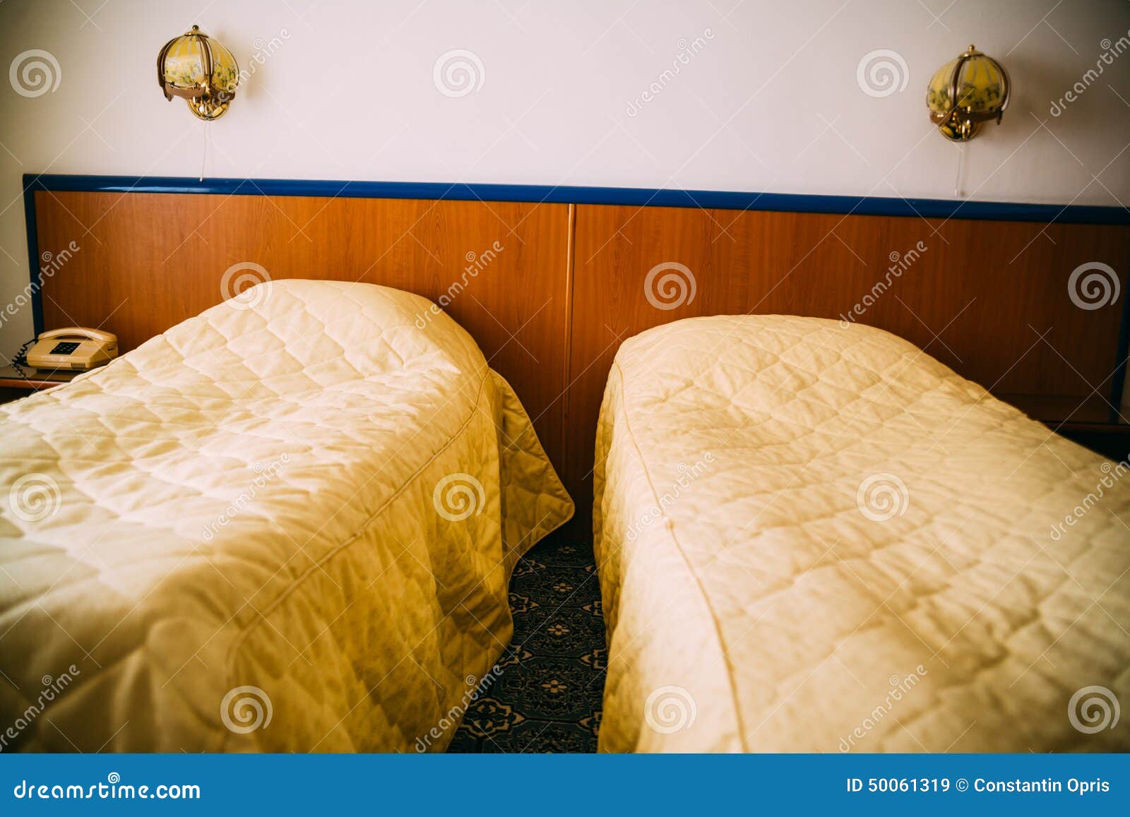 Cheap hotel beds stock image. Image of room, night, hotel - 50061319