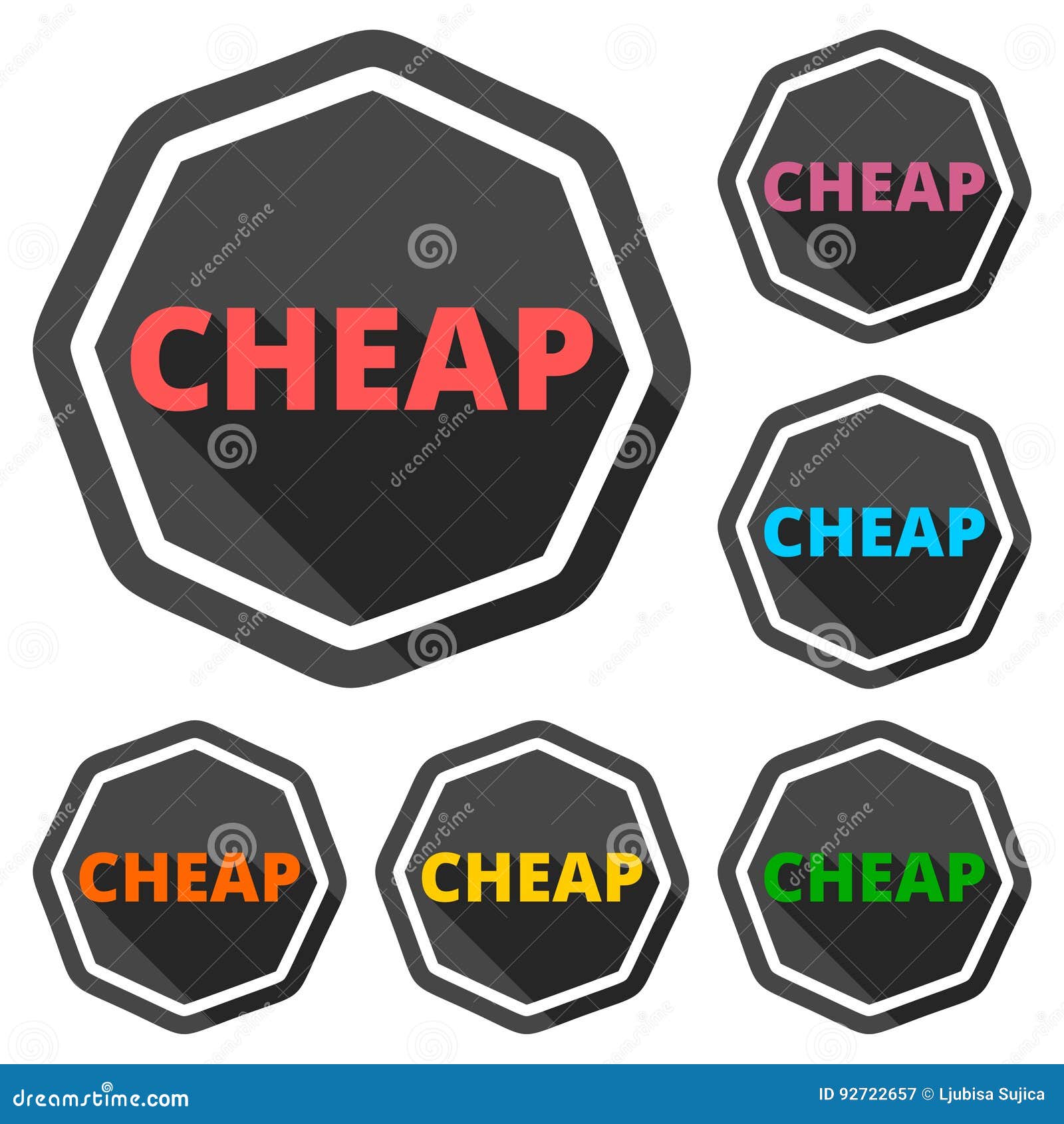 Cheap Icons Set with Long Shadow Stock Illustration - Illustration of ...