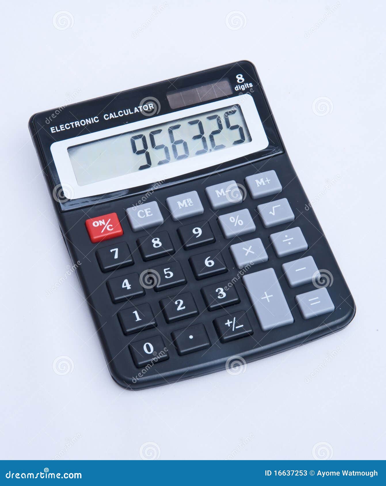 Cheap Solar Powered Electronic Calculator. Stock Image - Image of ...