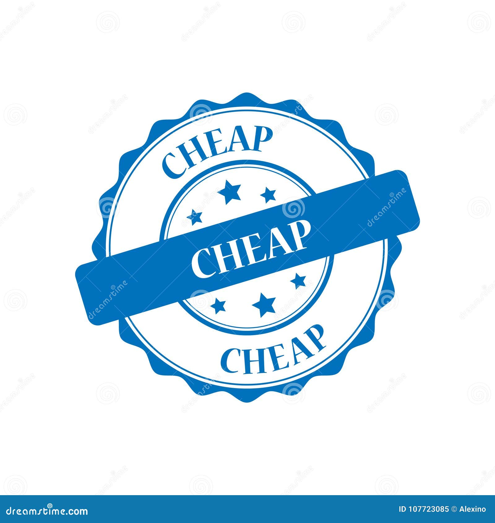 Cheap stamp illustration stock vector. Illustration of blue - 107723085