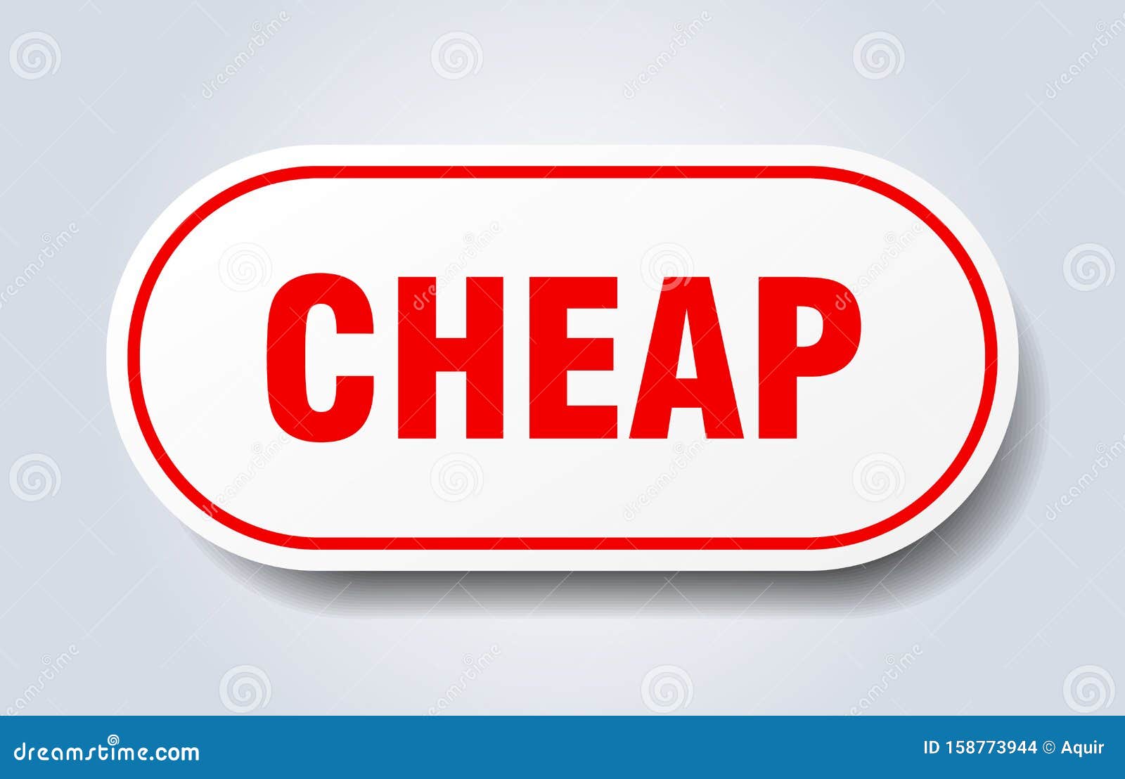 Cheap sticker. stock vector. Illustration of button - 158773944