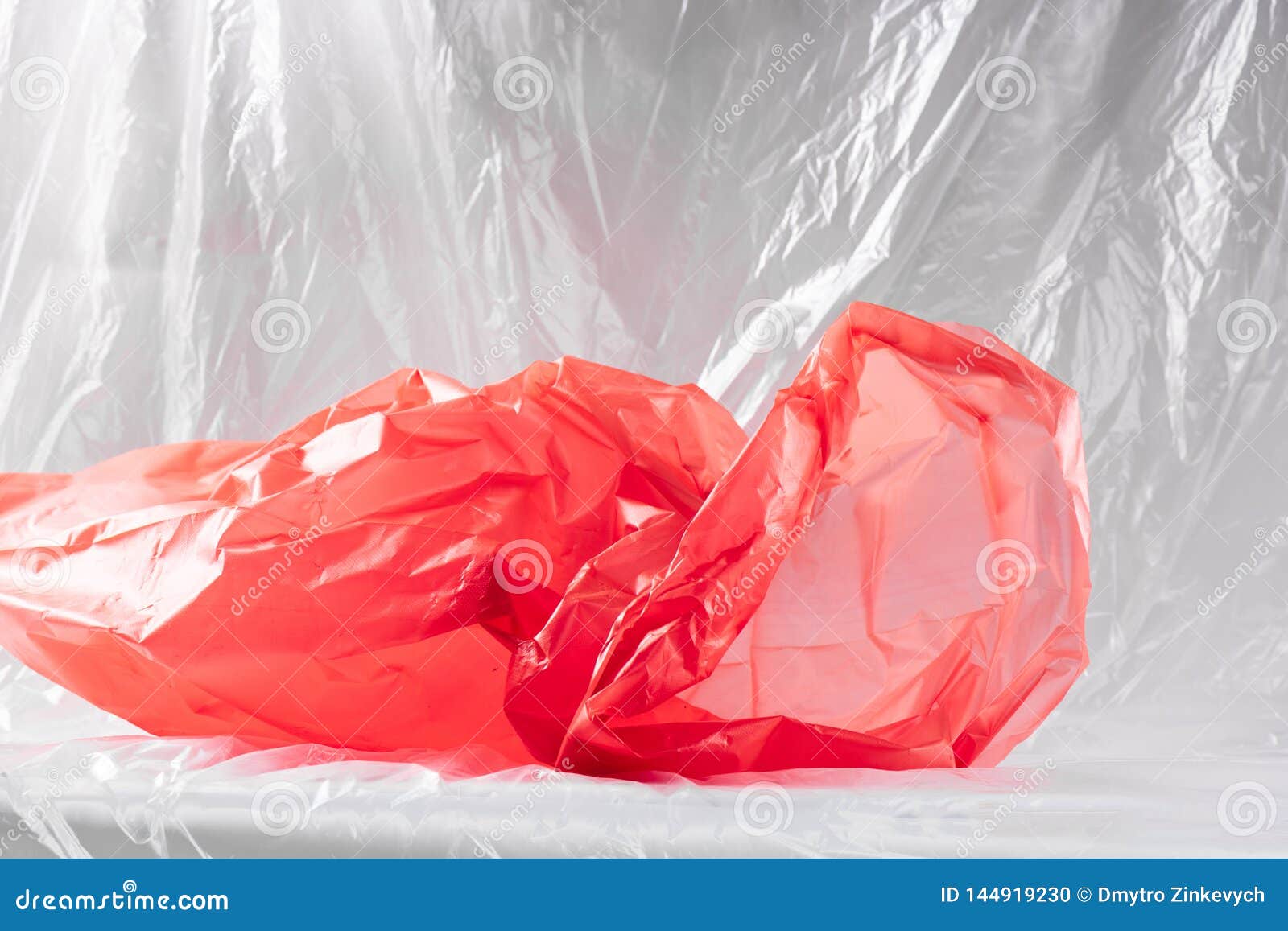Disgusting Crumpled Red Plastic Trash Package Presenting State of Our ...