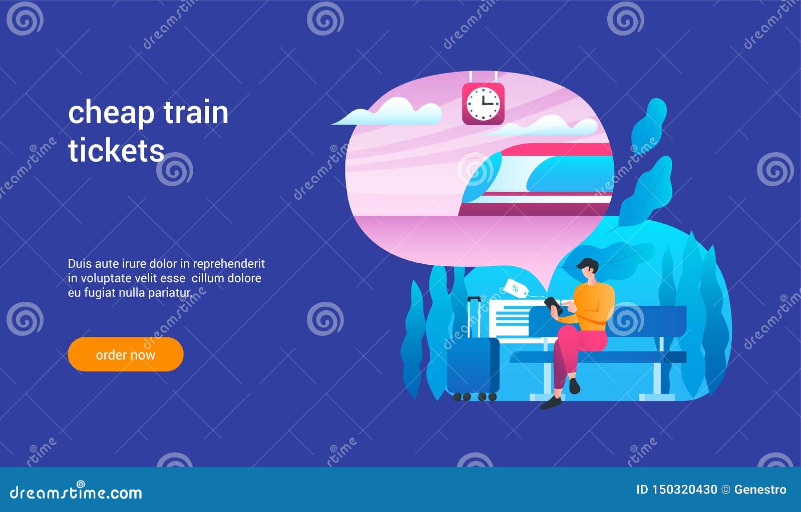 Cheap Train Tickets Concept 02 Stock Vector - Illustration of boarding ...