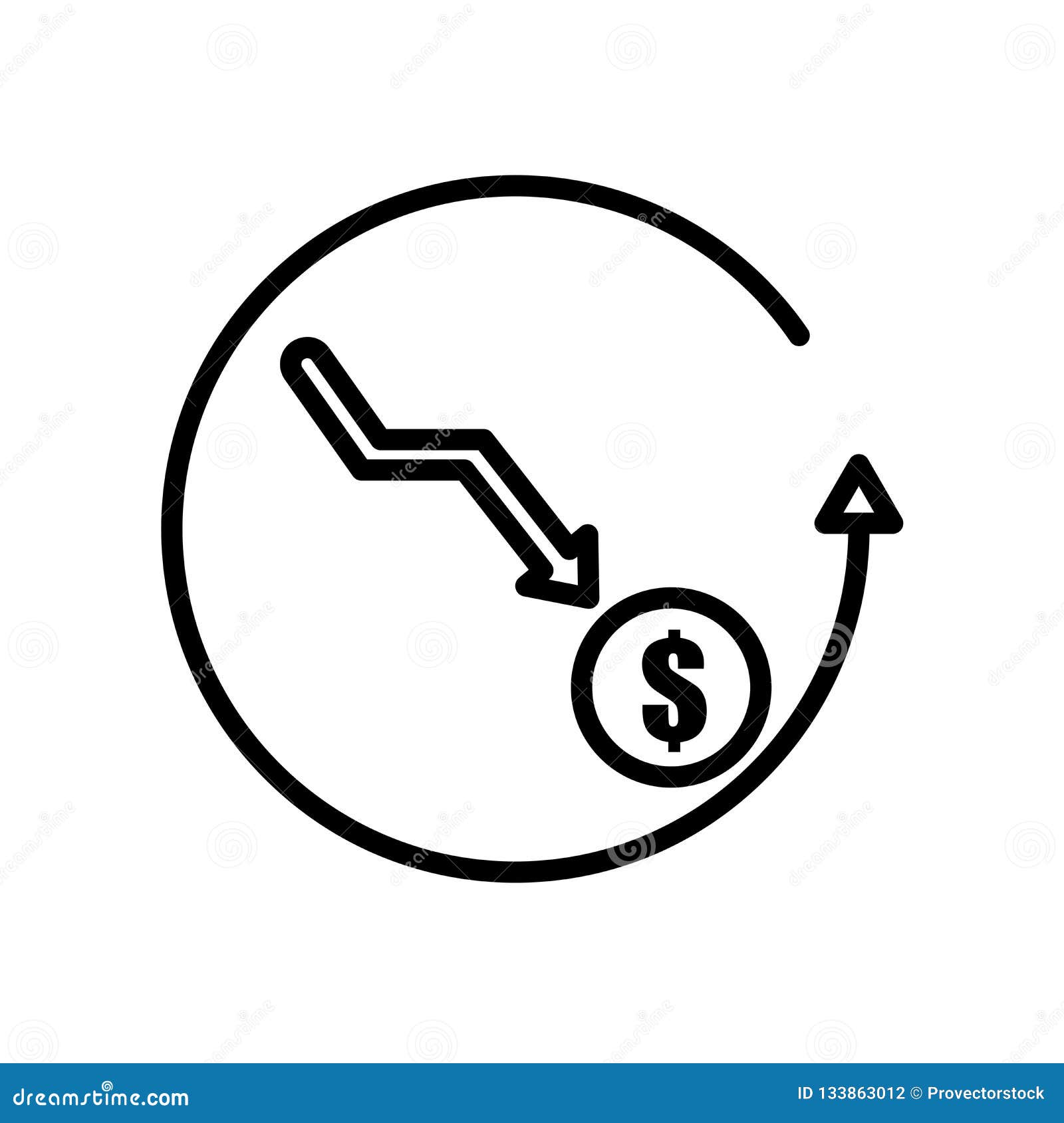 Cheaper Icon Isolated on White Background Stock Vector - Illustration ...