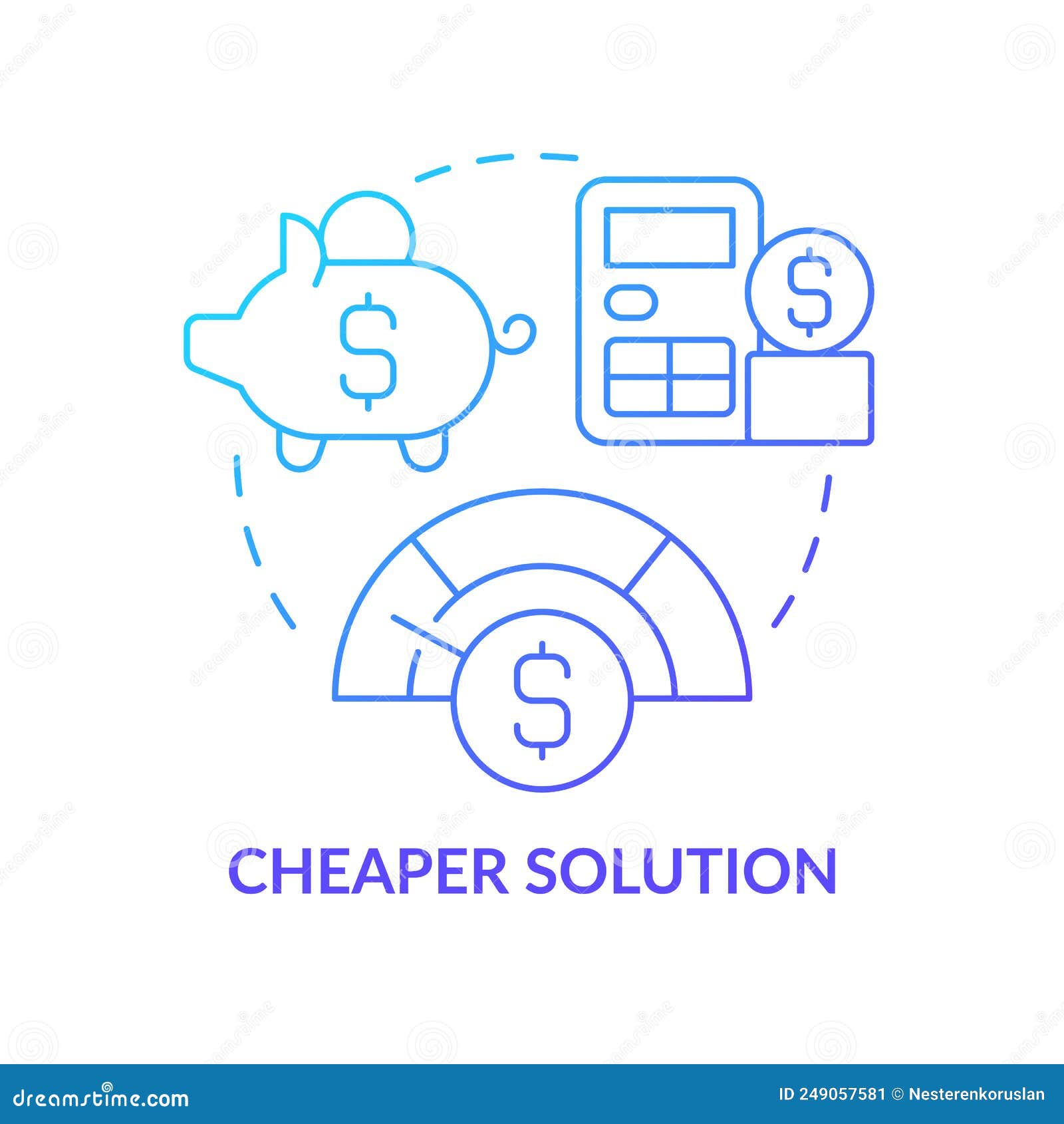 Cheaper Solution Blue Gradient Concept Icon Stock Vector - Illustration ...