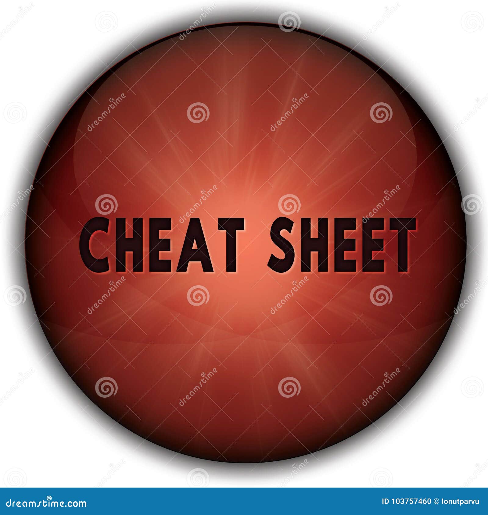 CHEAT SHEET Red Button Badge. Stock Photo | CartoonDealer.com #103757460