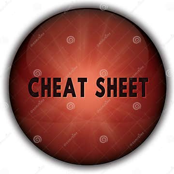 CHEAT SHEET Red Button Badge. Stock Illustration - Illustration of ...