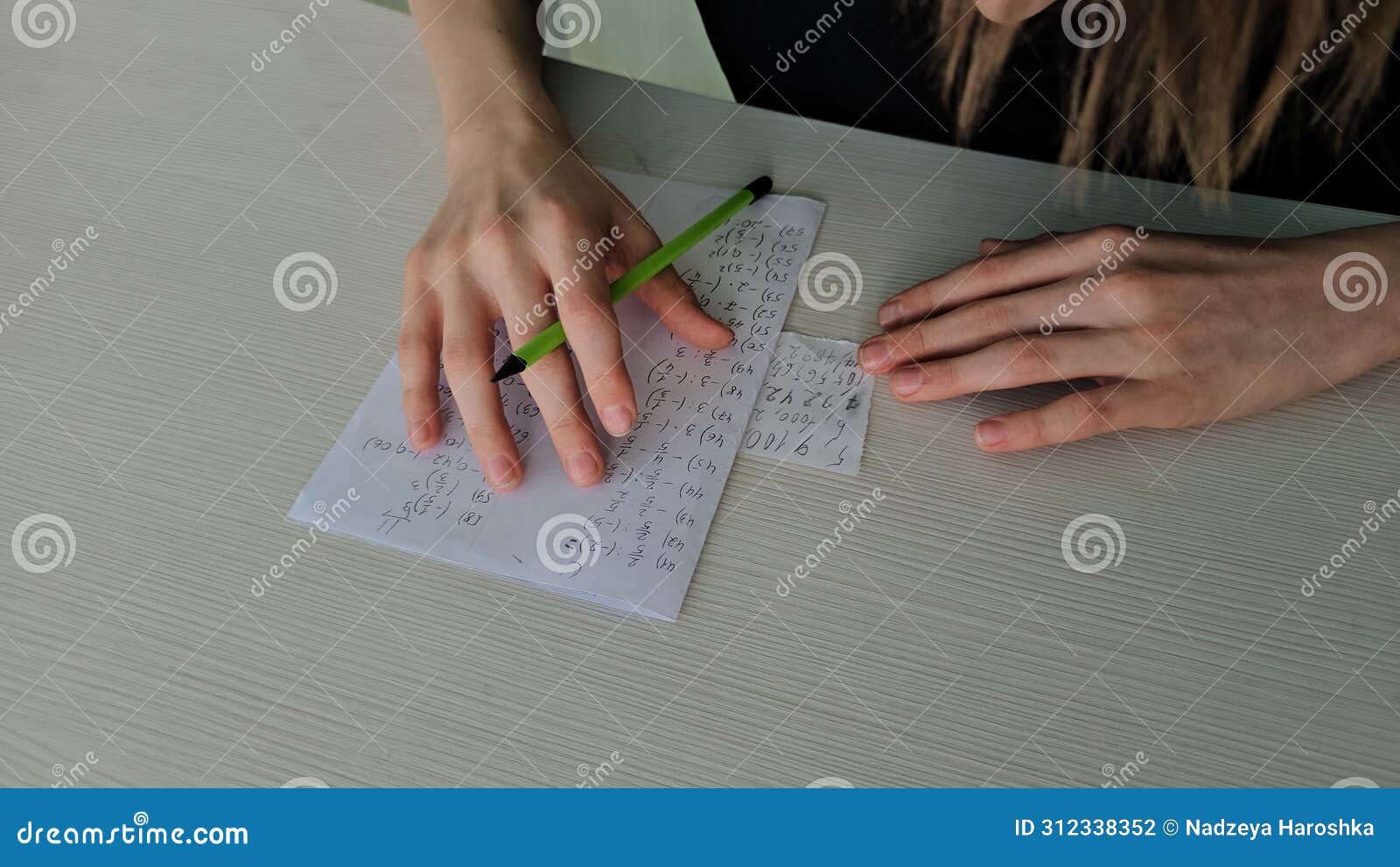 Cheat Sheet Written by the Hand of a Schoolchild or Student Stock Photo ...