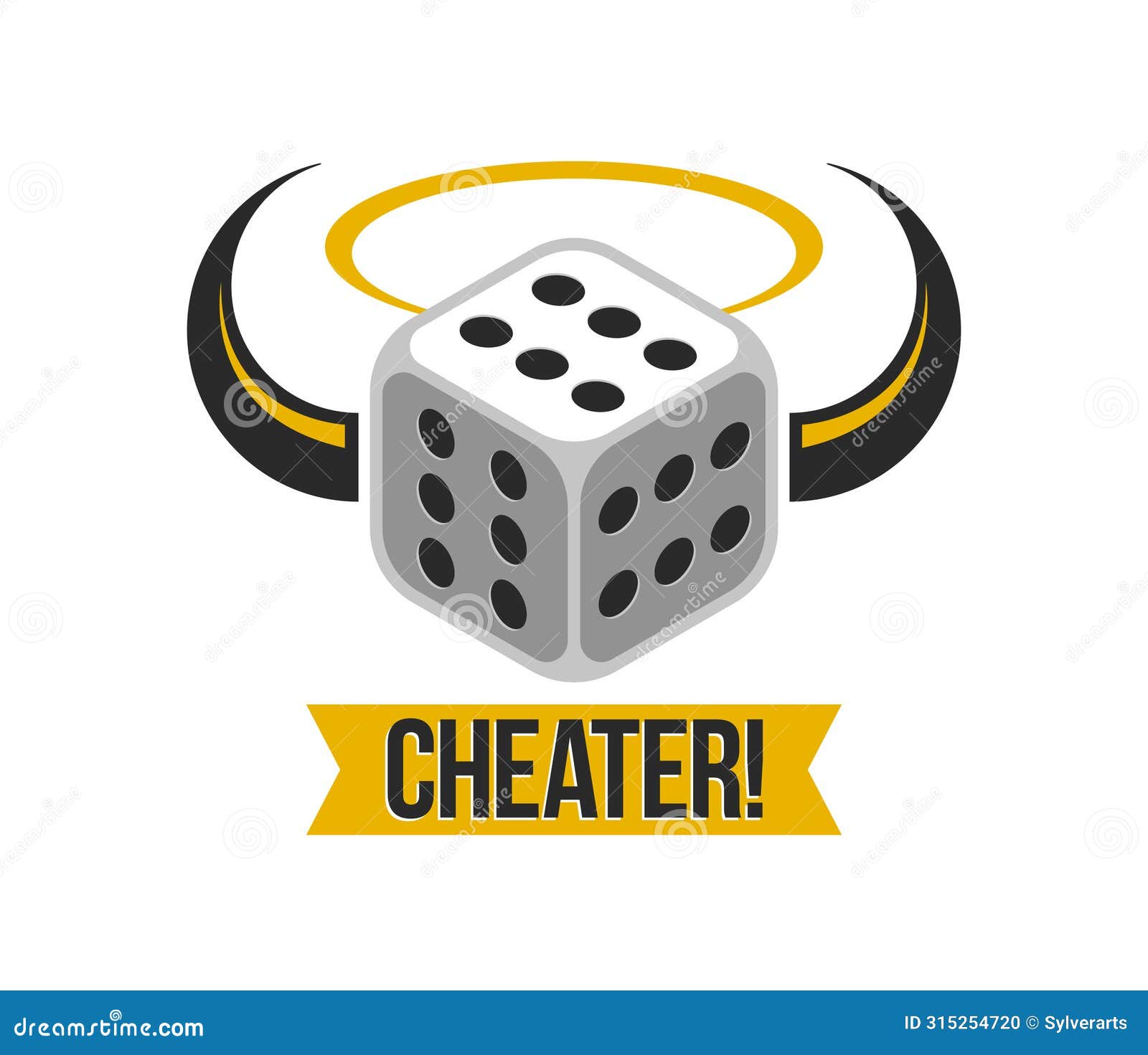 Cheater Concept with Dice that Have Number 6 on Every Side Vector Stock ...