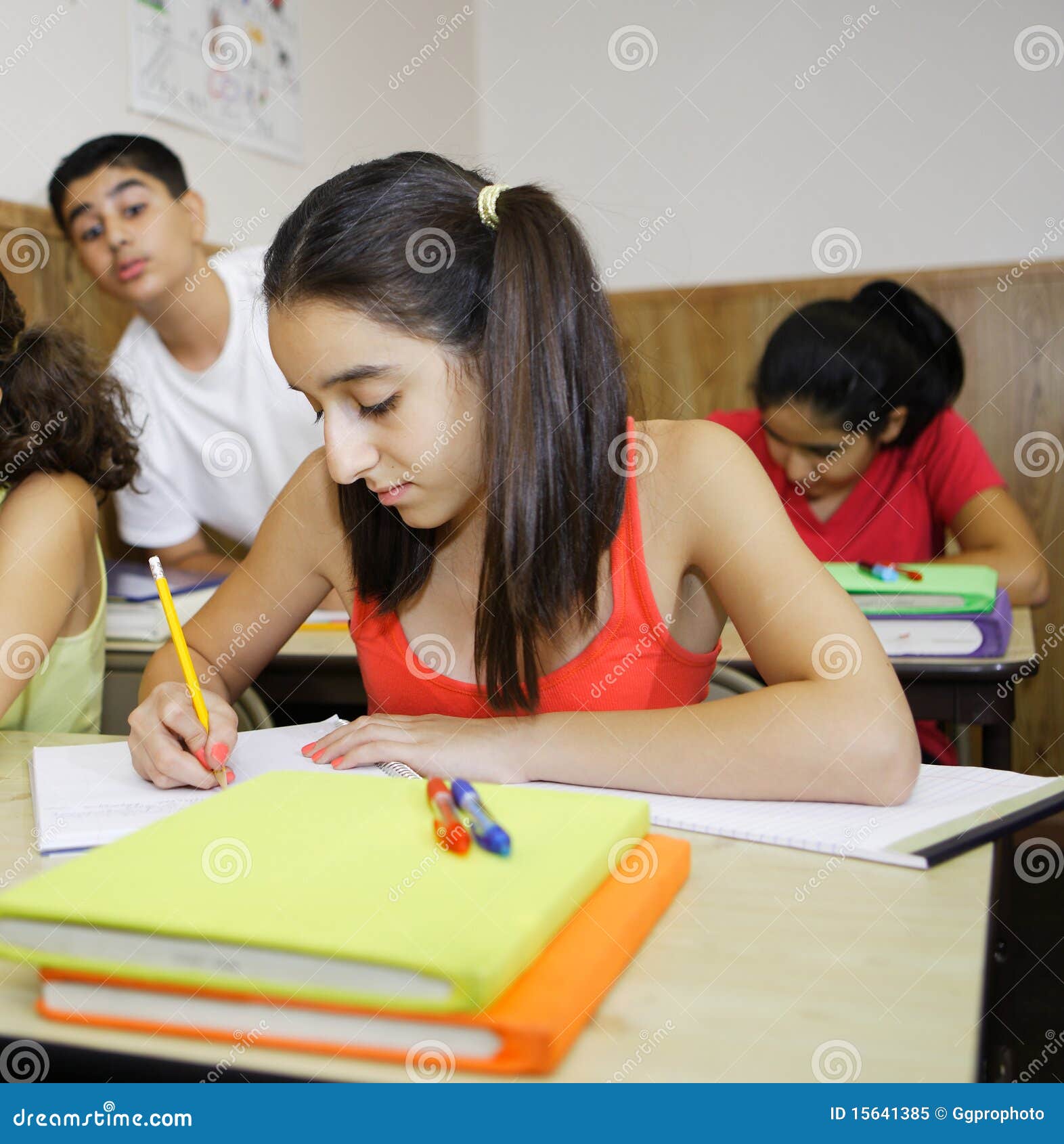 Cheating in class stock image. Image of cheating, people - 15641385