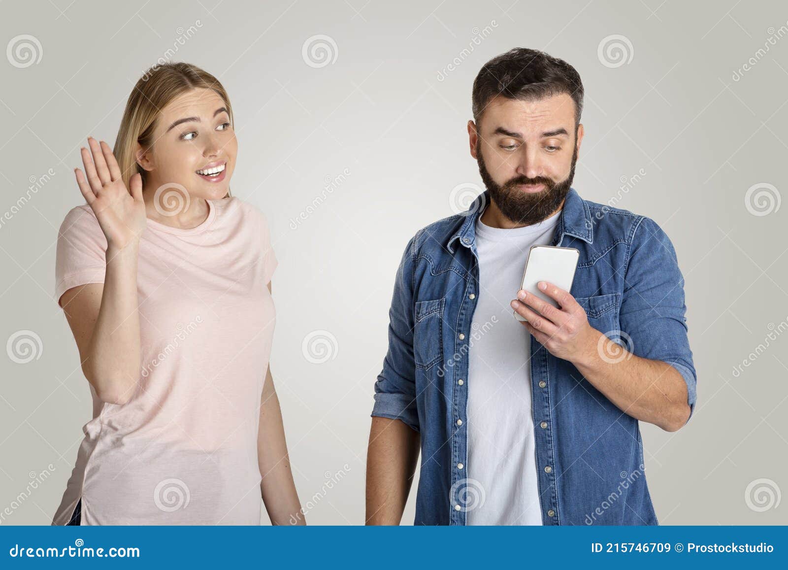 Cheating, Indifference and Problems in Family. Young Woman Waves and ...