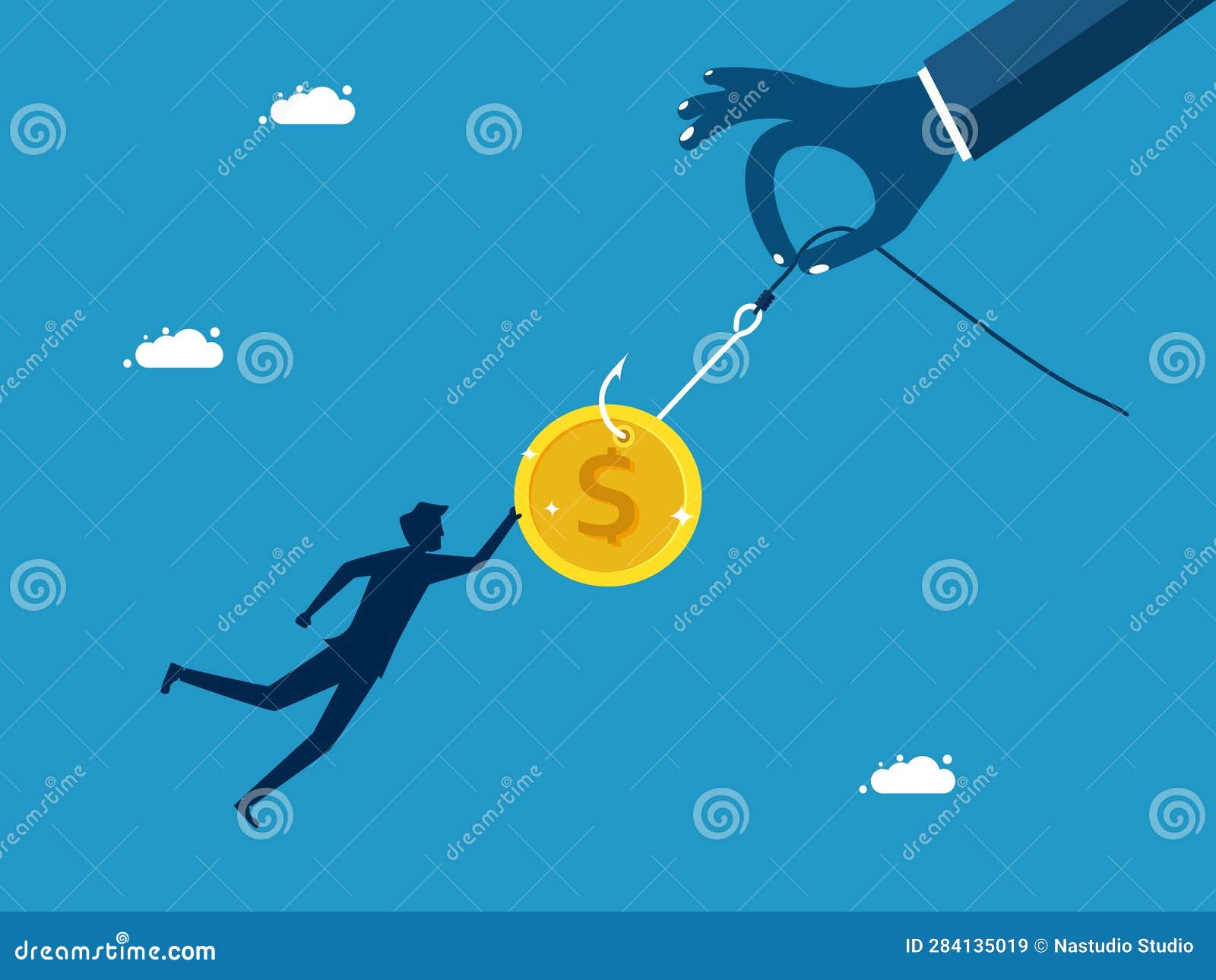 Cheating Money. Man Victim of Money Stock Vector - Illustration of ...