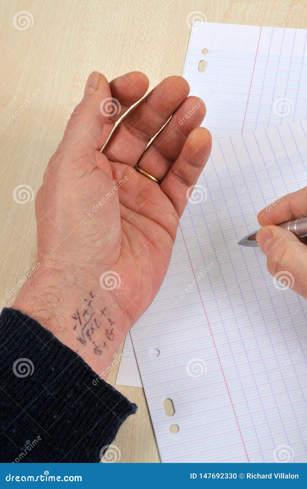 Cheating during a School Exam Stock Photo - Image of cheat, exam: 147692330