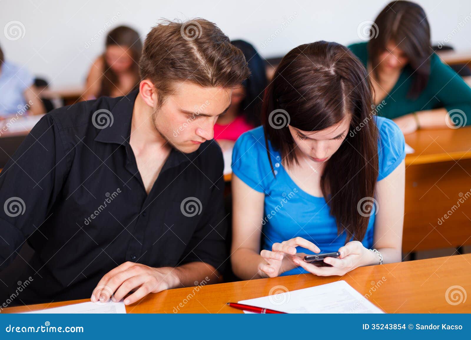 Cheating during Test stock photo. Image of college, friendship - 35243854