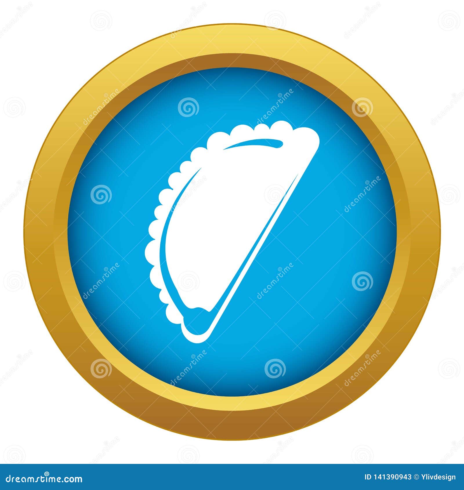 Cheburek Icon Blue Vector Isolated Stock Vector - Illustration of lunch ...