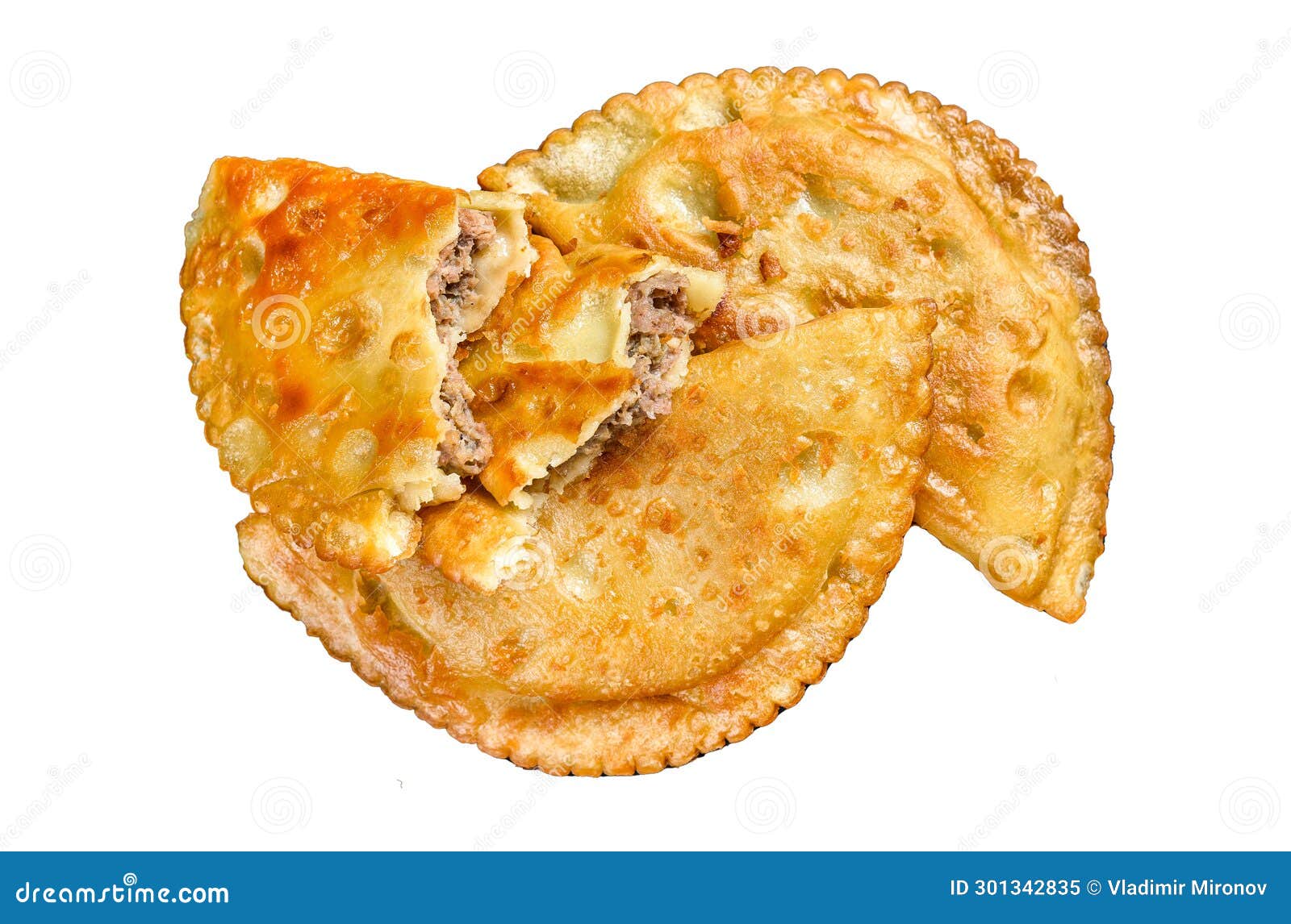 Cheburek - Meat Pasty On The White Plate. Traditional Buryat Dish Stock ...