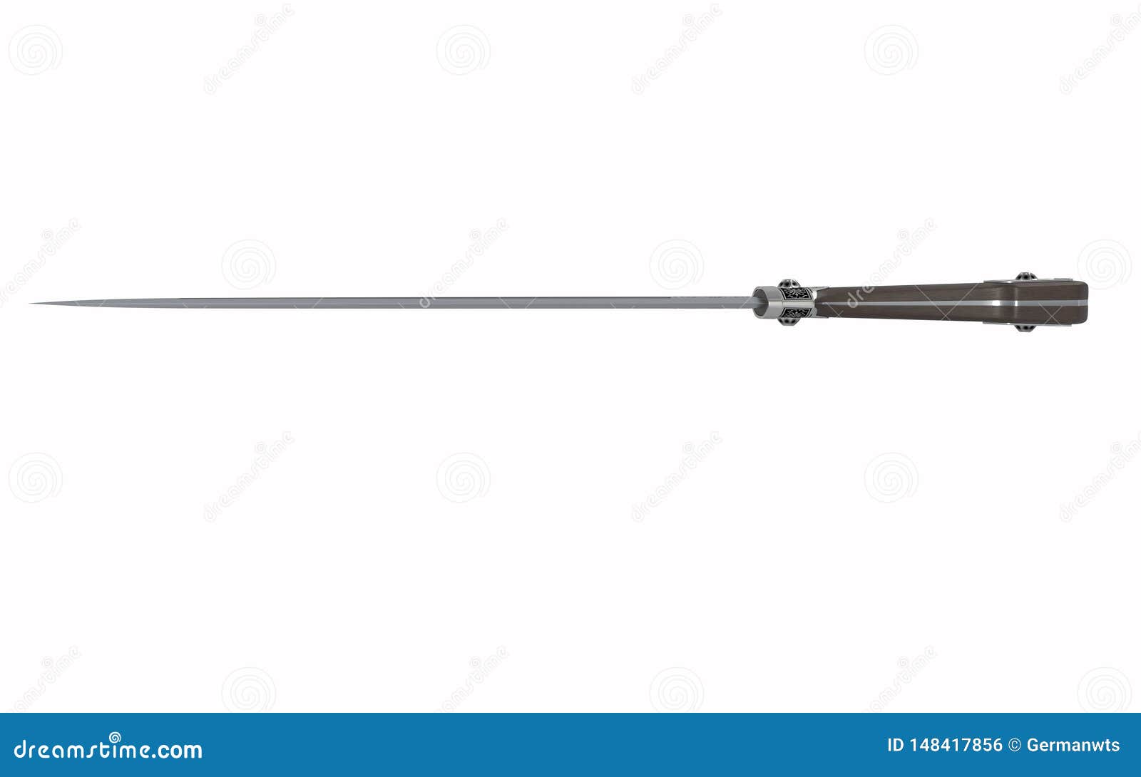 Chechen Dagger - Weapon of the Caucasus - 3d Illustration Stock ...