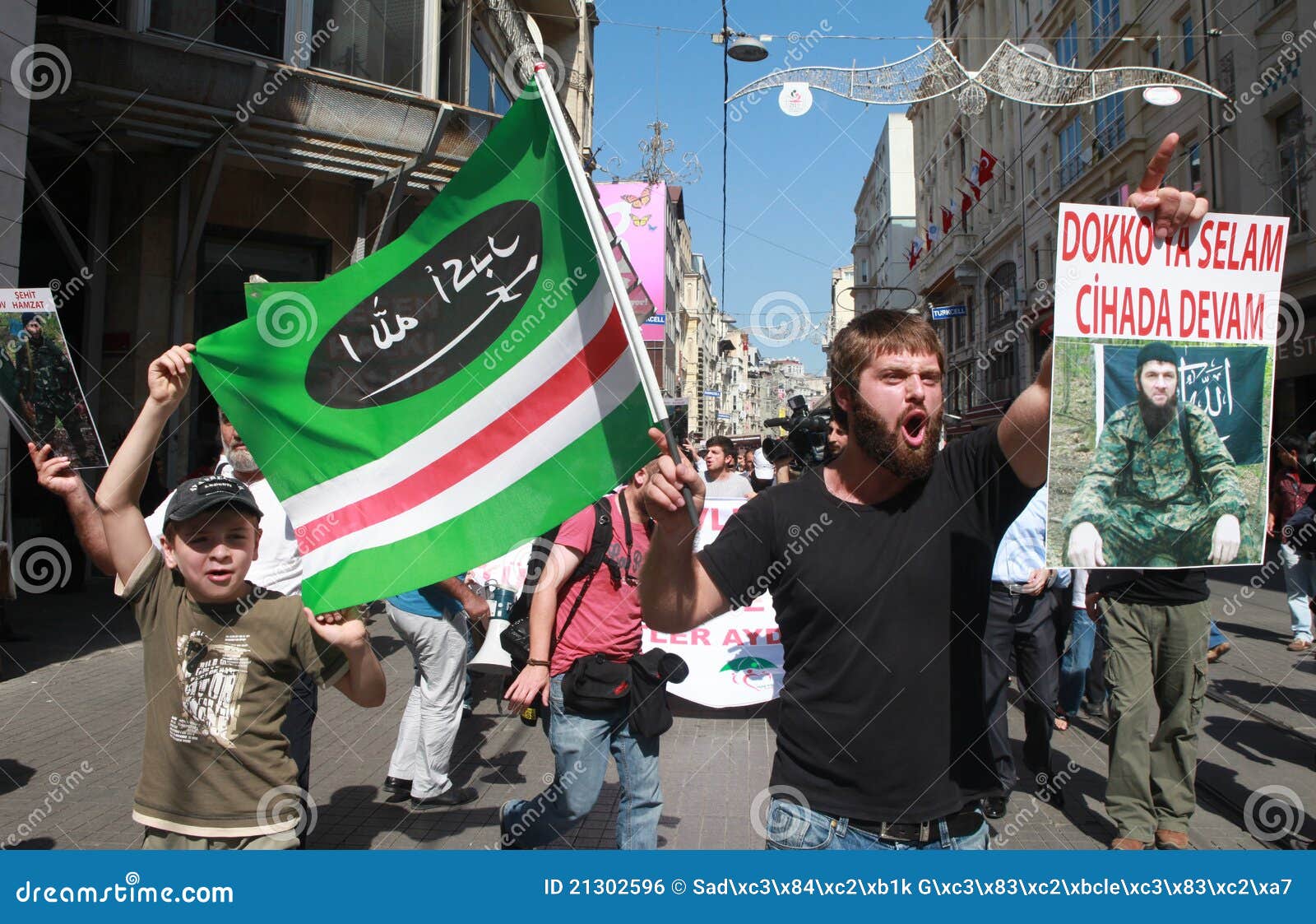 Chechen Protest in Istanbul,Turkey Editorial Photo - Image of chador ...