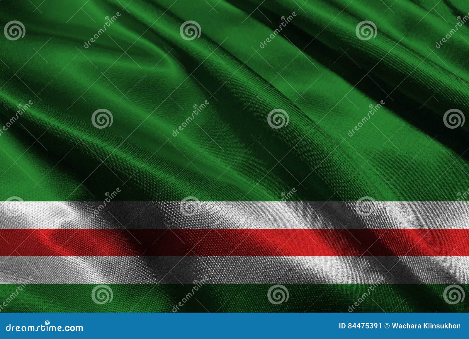 Chechen Republic Flag 3D Illustration Symbol. Stock Illustration ...