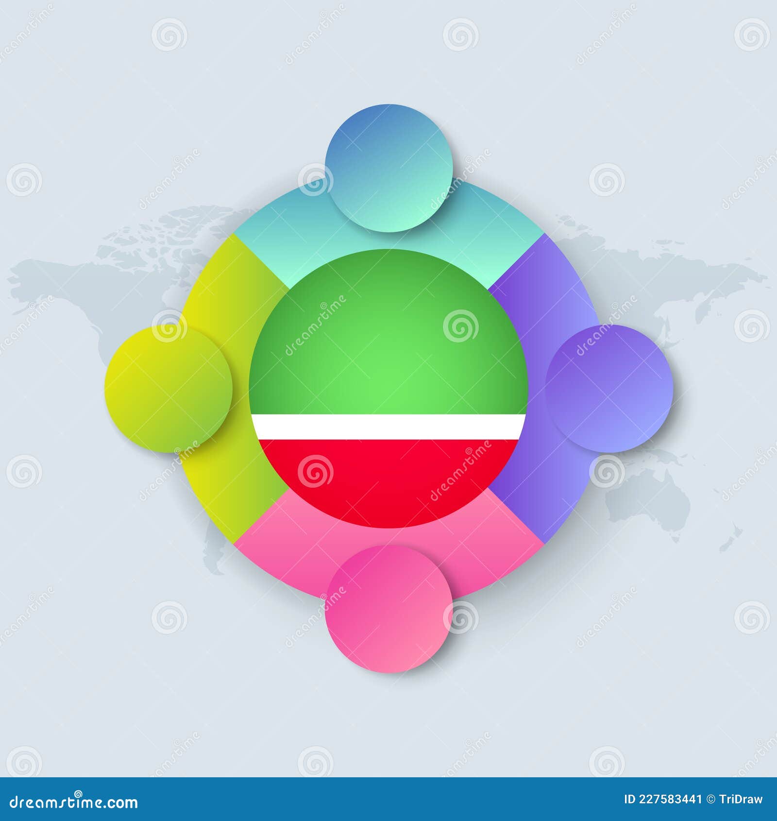 Chechen Republic Flag with Infographic Design Isolated on World Map ...