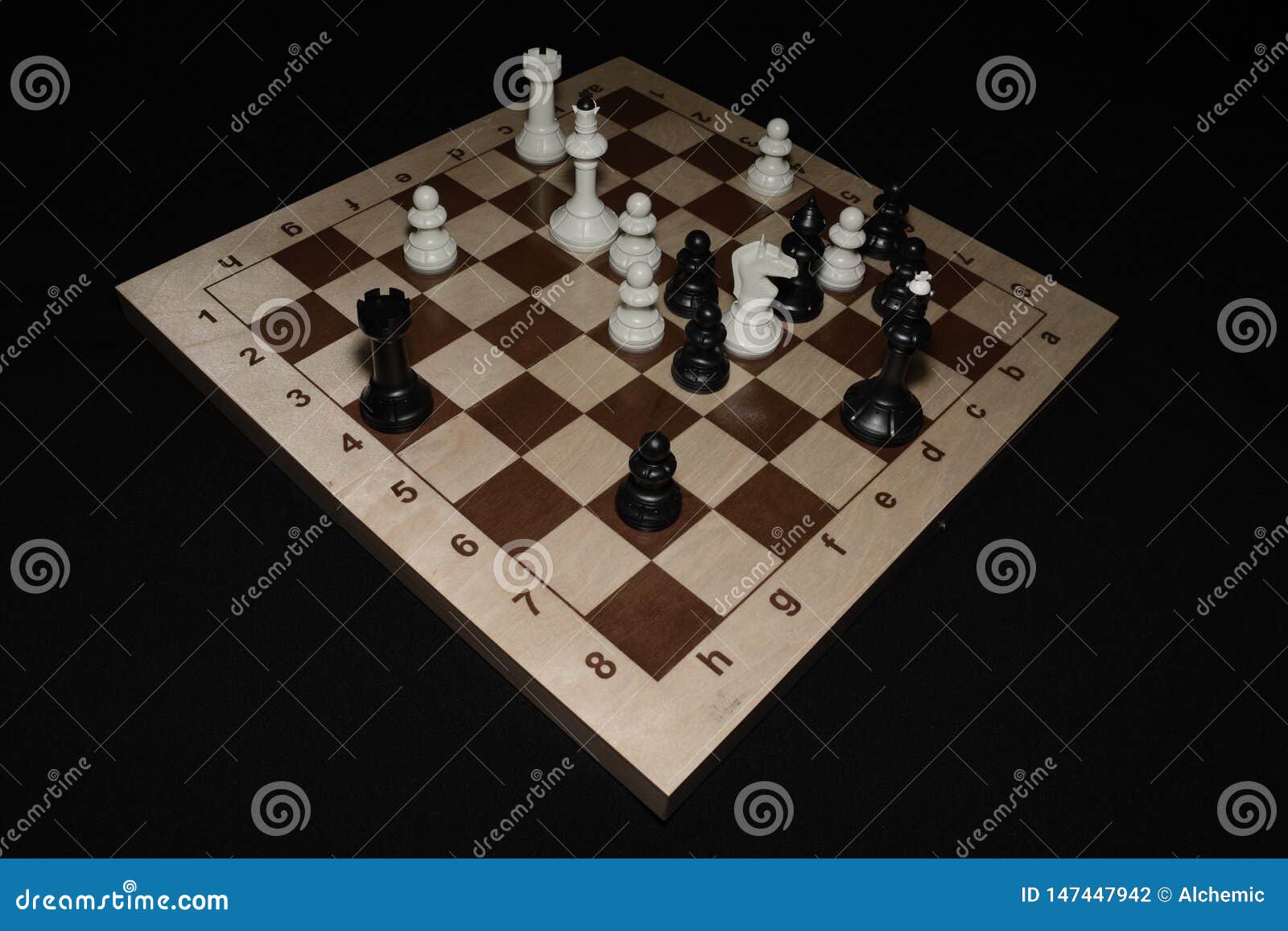 Chechered Board Under the Chessmen for Game Theme Stock Photo - Image ...