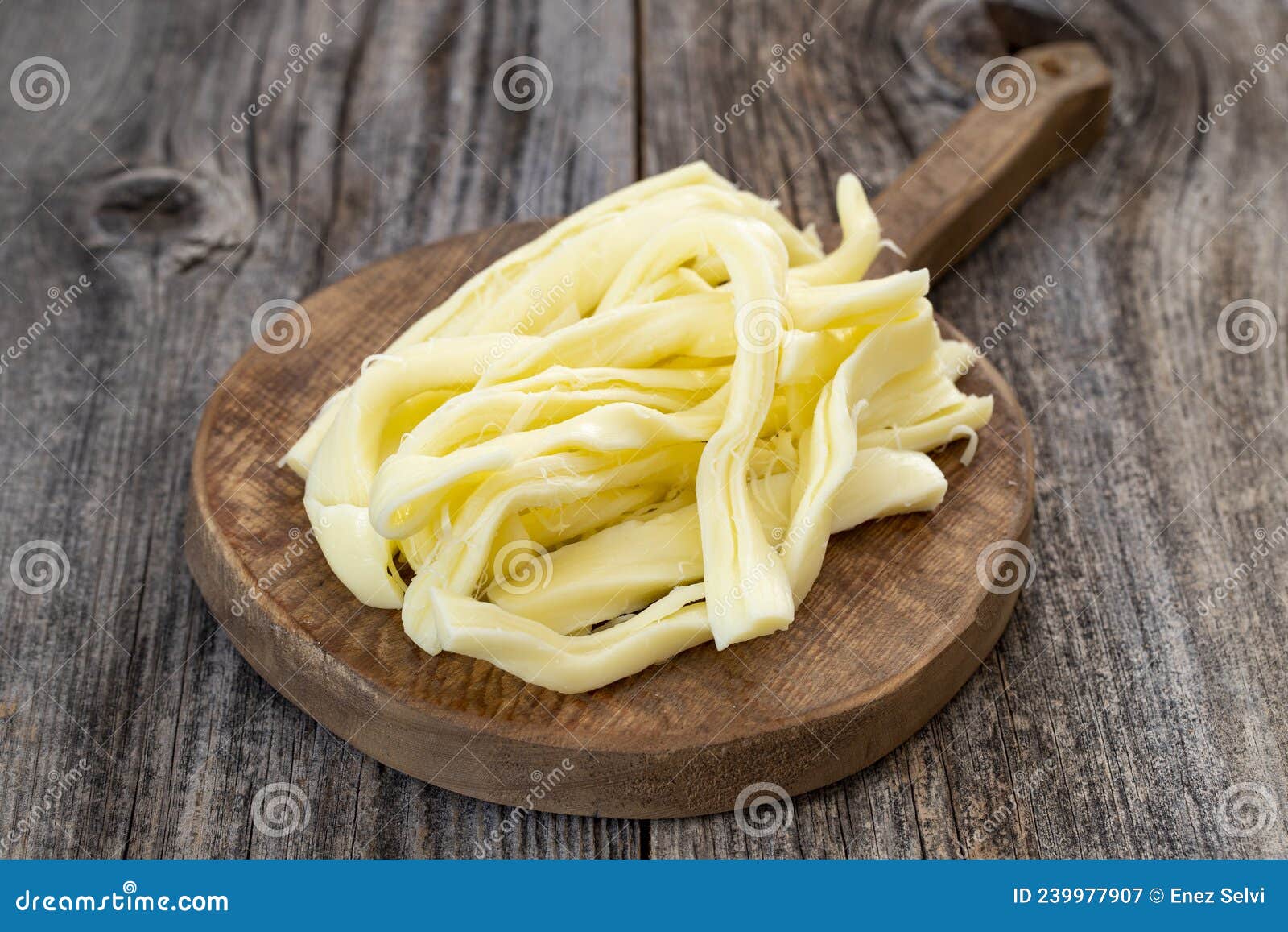 Chechil Cheese or String Cheese on Wood Floor. Stock Image - Image of ...