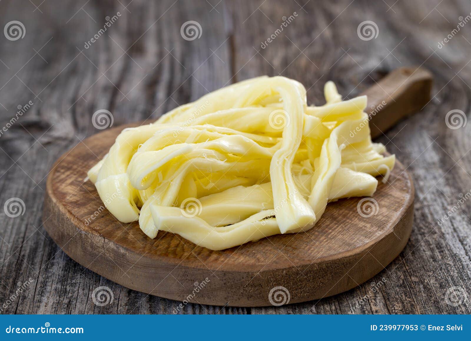 Chechil Cheese or String Cheese on Wood Floor. Stock Image - Image of ...