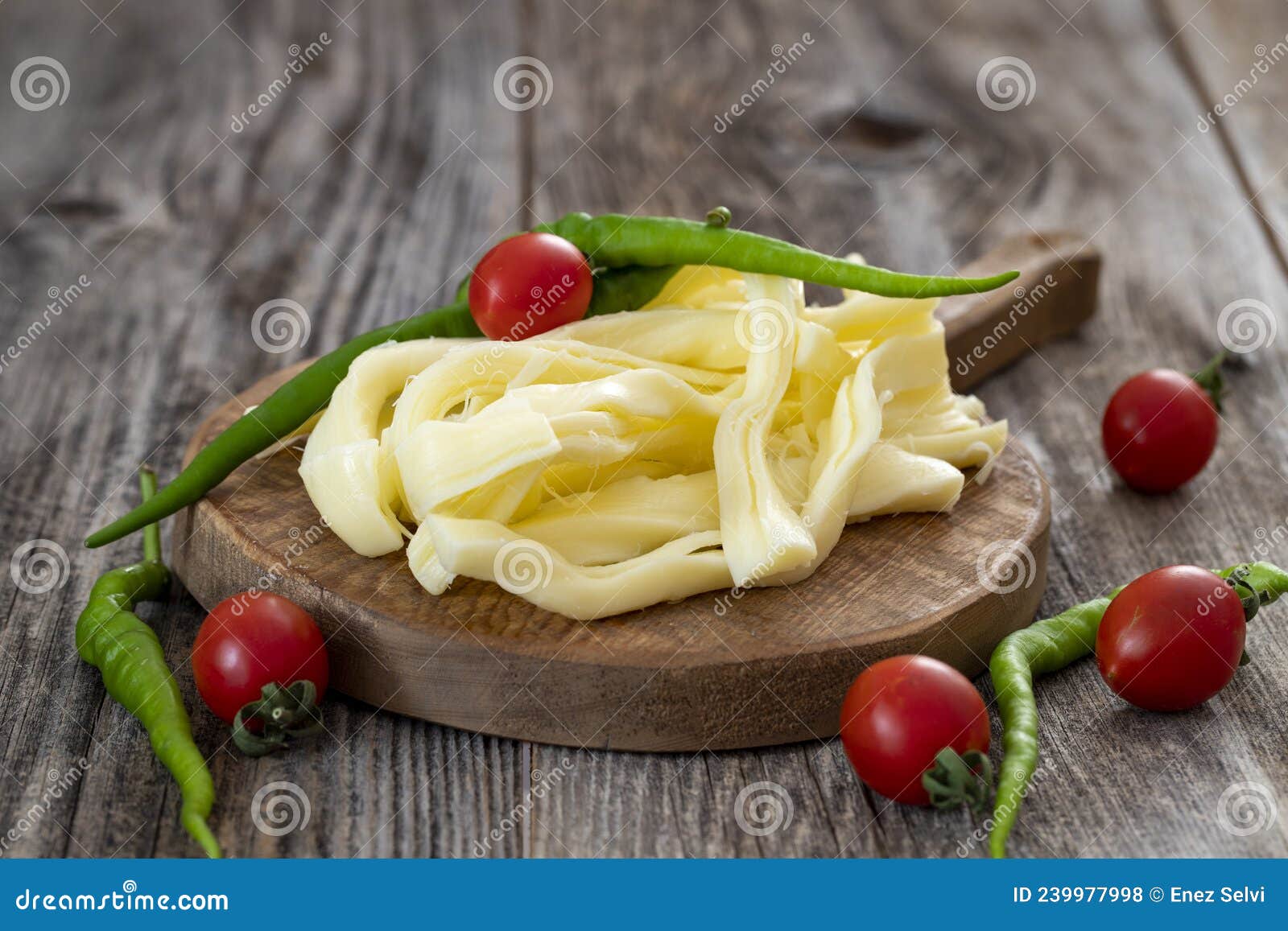 Chechil Cheese or String Cheese on Wood Floor. Stock Photo - Image of ...
