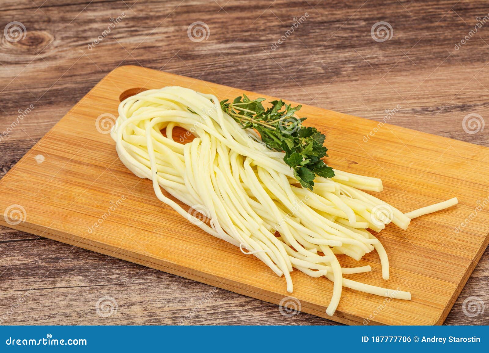 Chechil Spaghetti Cheese Over Board Stock Photo - Image of piece, tasty ...