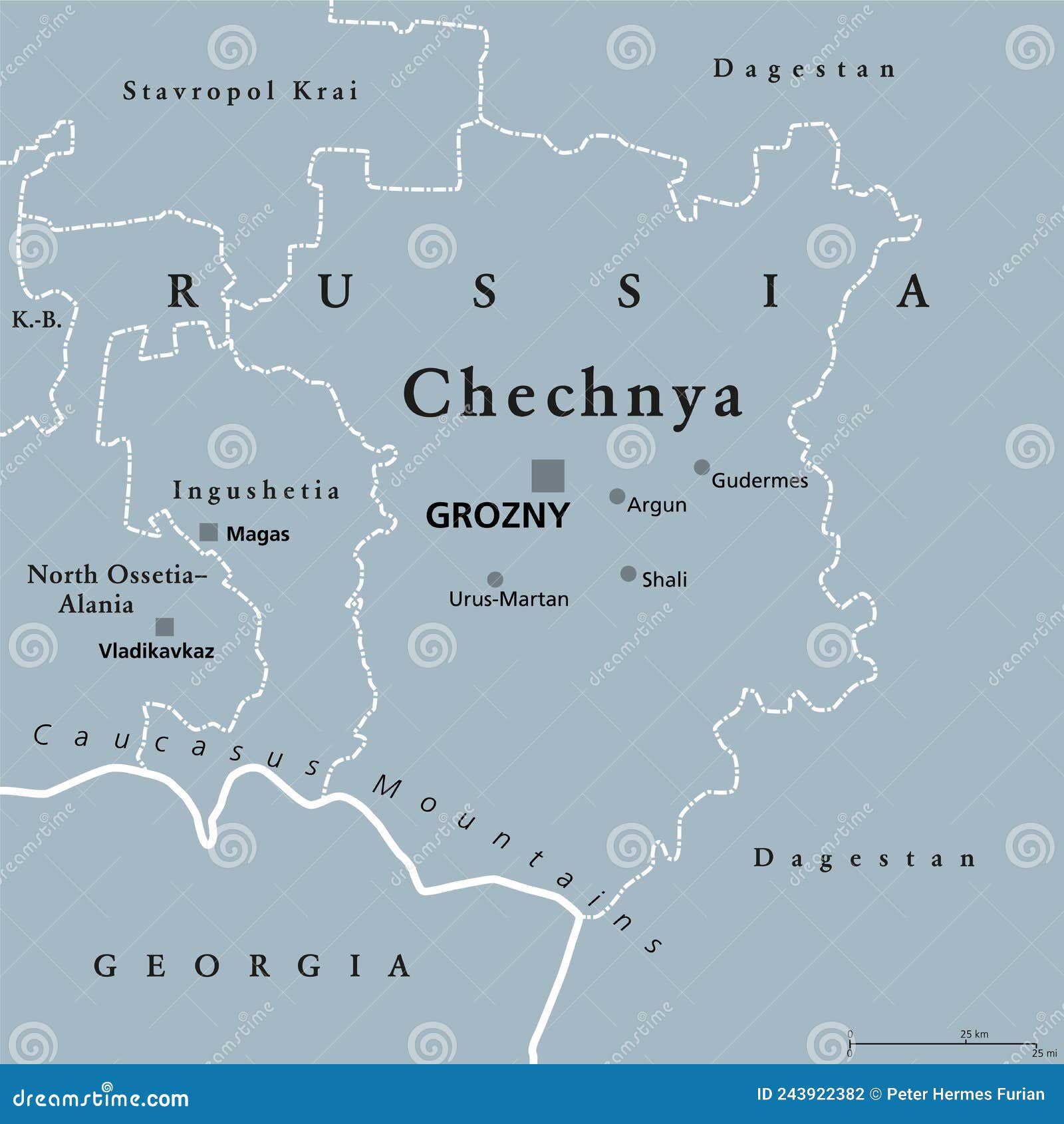 Republic Of Chechnya Map. Chechen Republic Map. Russia Oblast Map ...