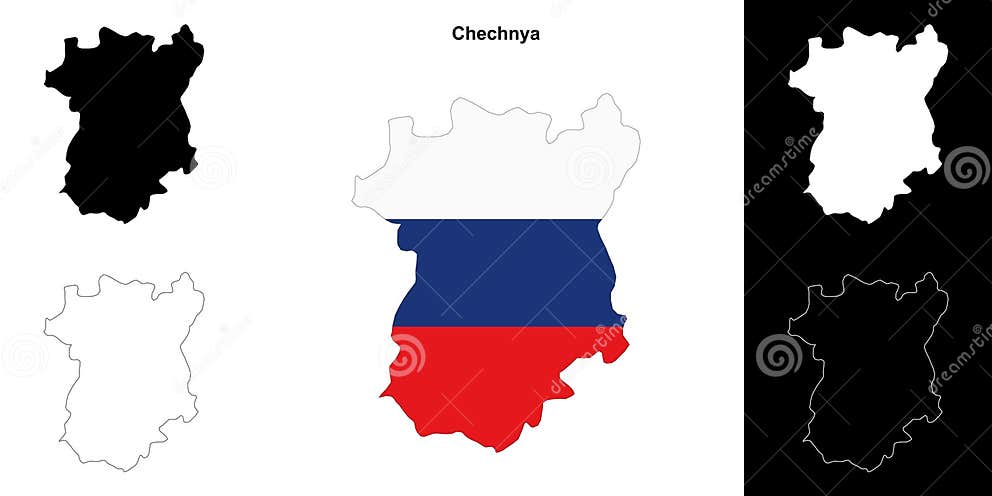 Chechnya outline map stock vector. Illustration of cartography - 334733237