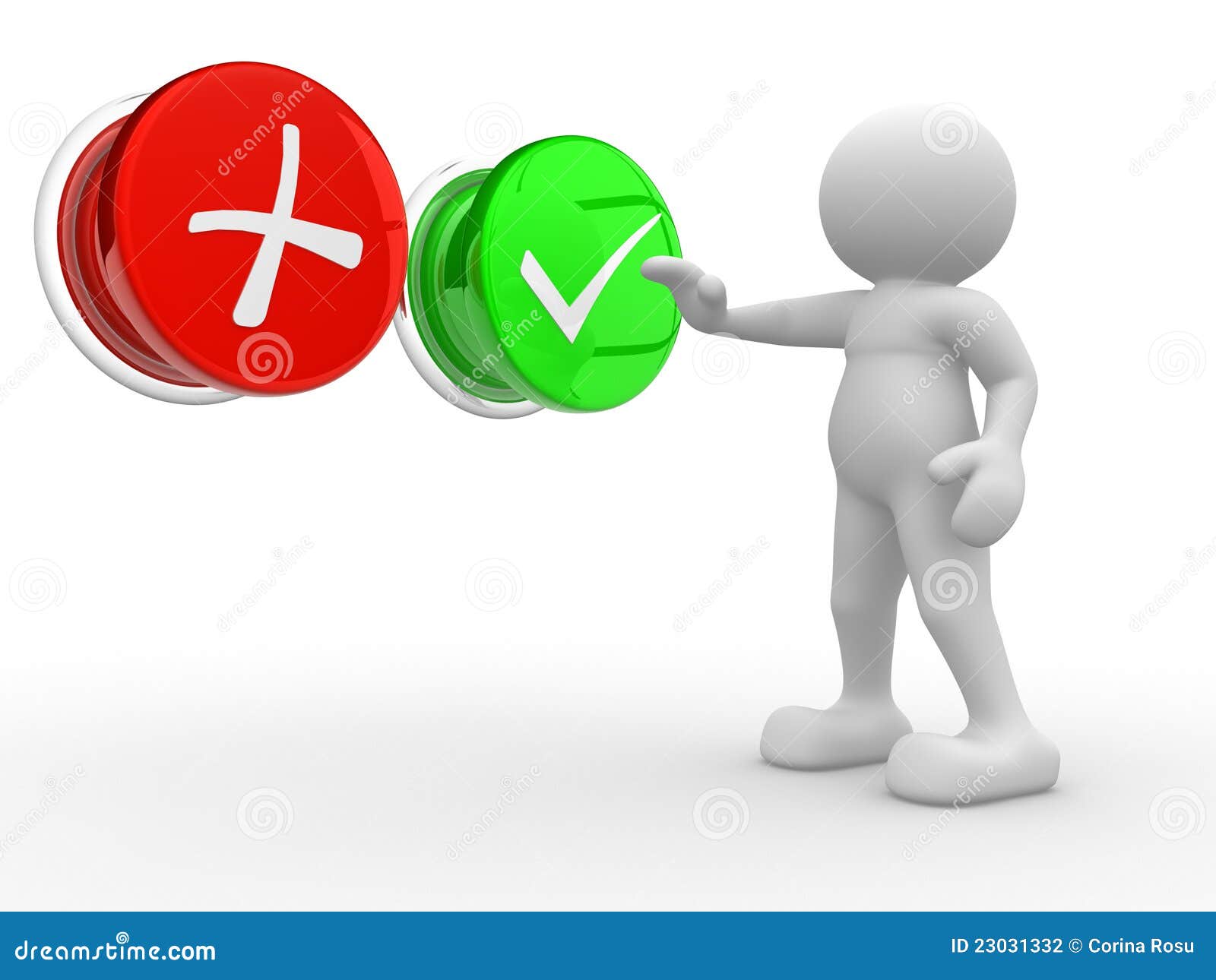 Check 3d Render Icon - Checklist Symbol, Fail Button And Wrong Red ...