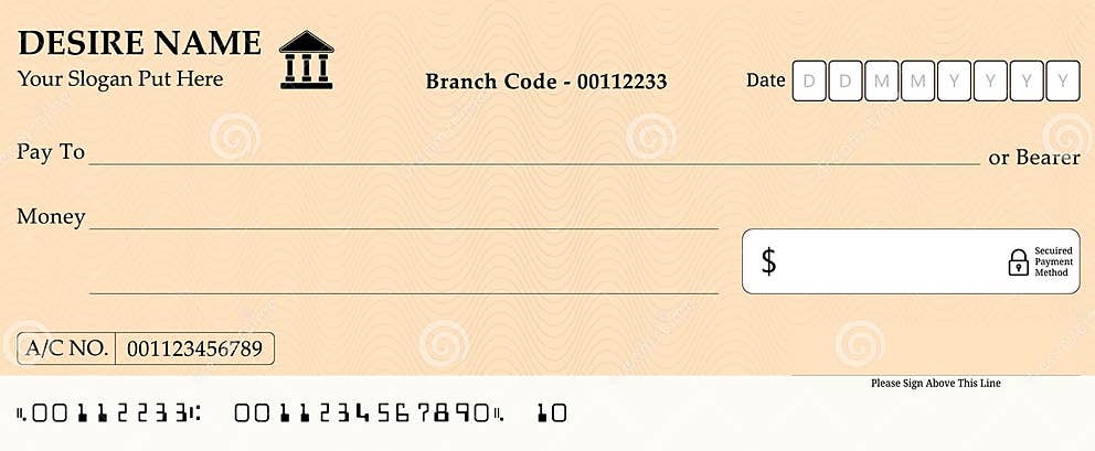 Blank Checkbook on Soft Yellow Background with Faux Bank Information, a ...