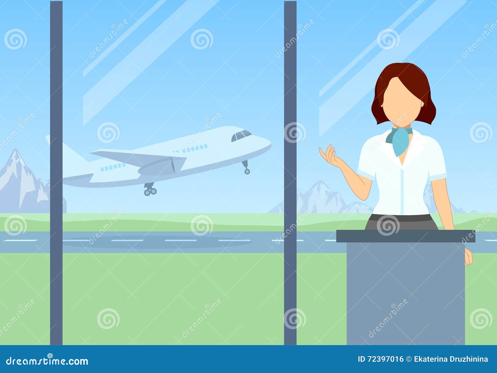 Check-in at the airport stock vector. Illustration of check - 72397016