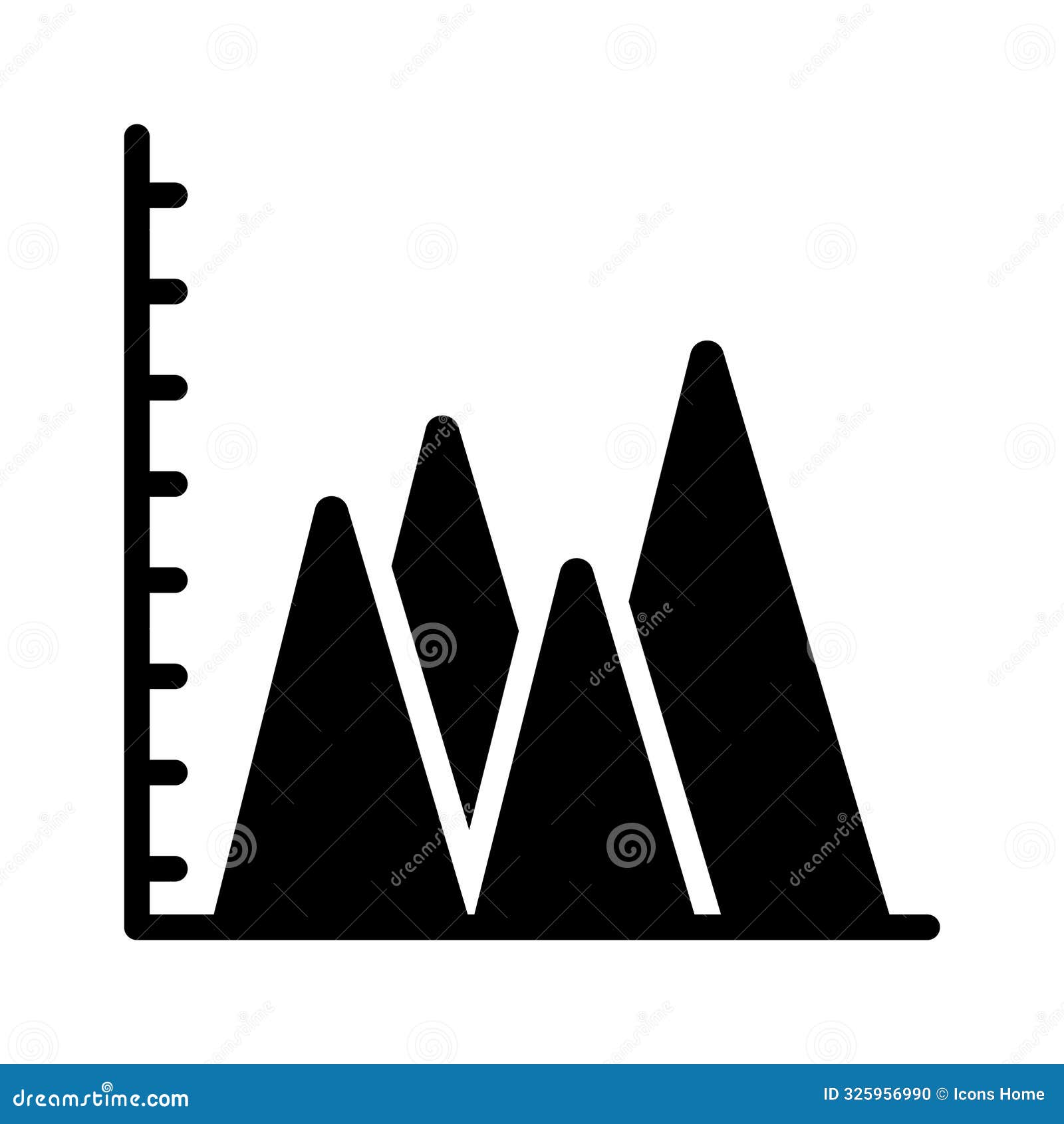 Check this Amazing Mountain Chart Vector Design in Trendy Style ...