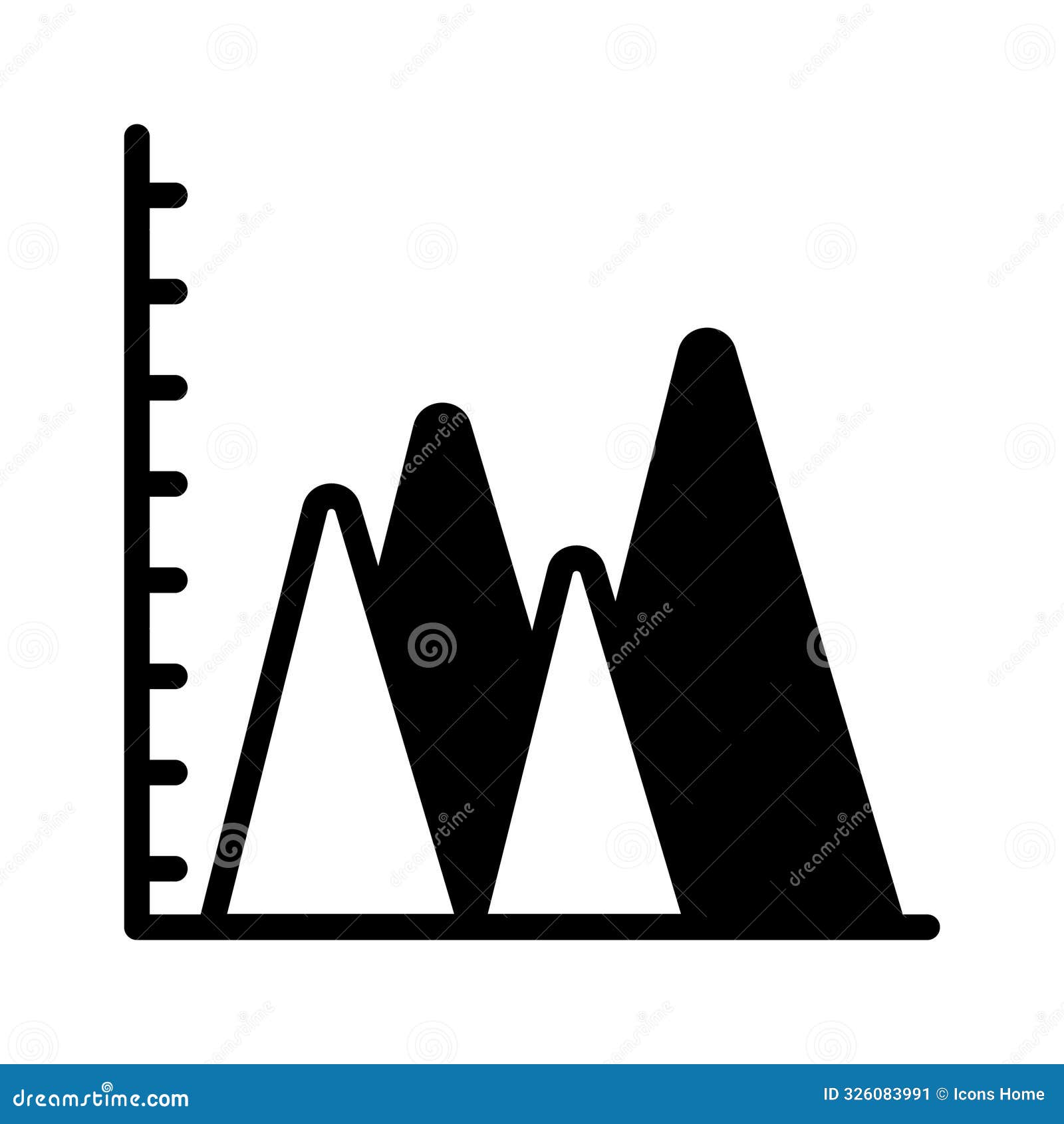 Check this Amazing Mountain Chart Vector Design in Trendy Style ...