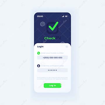 Check in App Smartphone Interface Vector Template Stock Vector ...