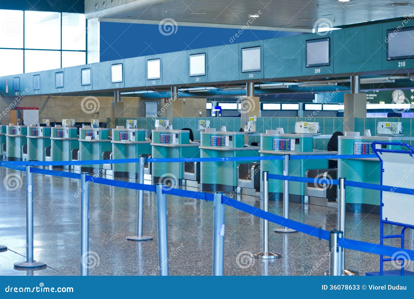Check-in Area in the Airport Stock Image - Image of departure ...