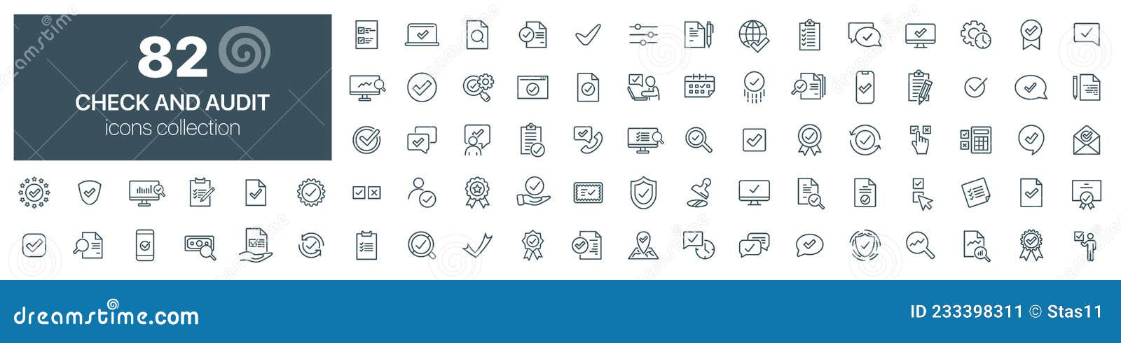 Check and Audit Line Icons Collection. Vector Illustration Eps10 Stock ...