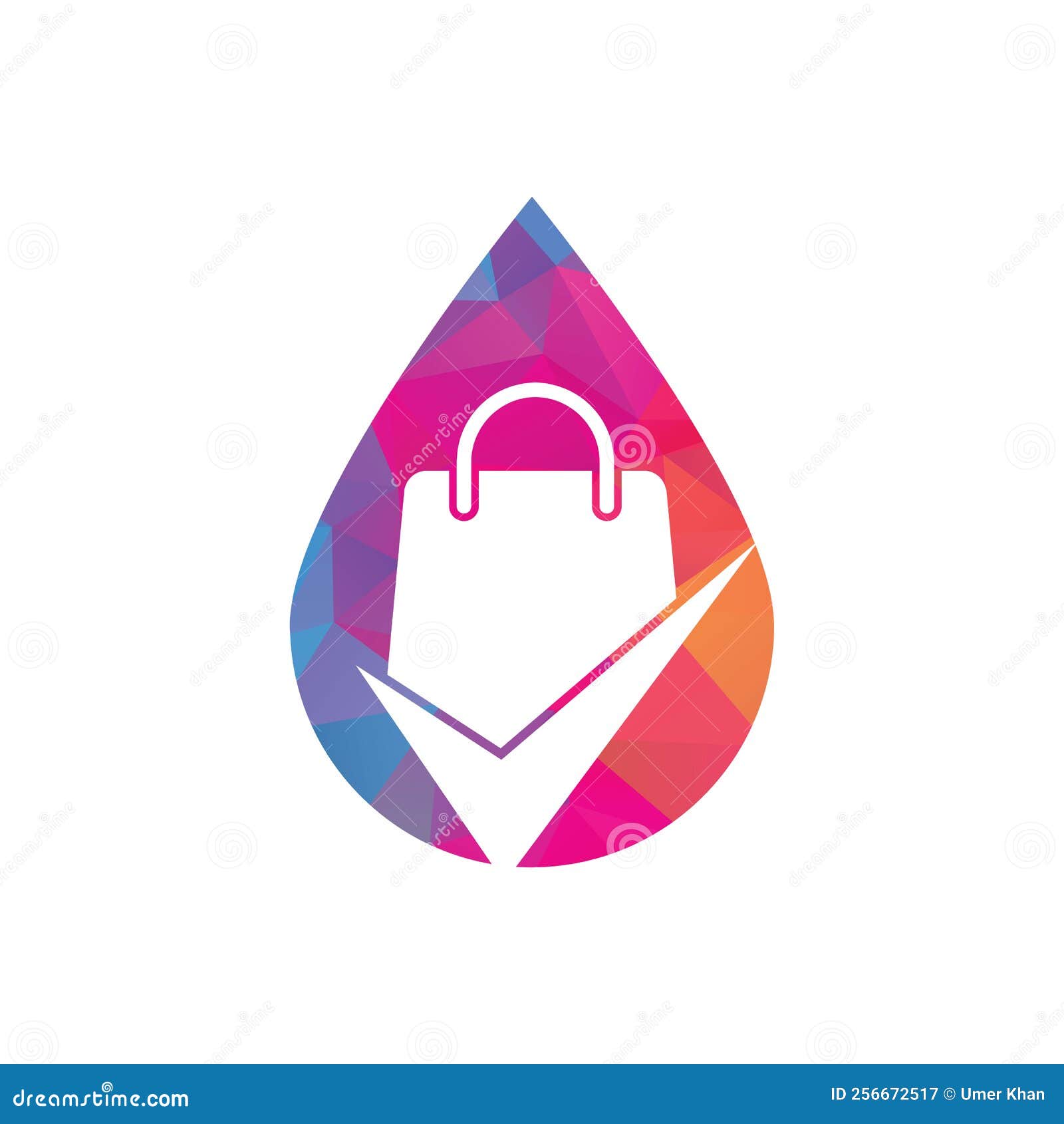 Check Bag Drop Shape Concept Logo Icon. Stock Vector - Illustration of ...