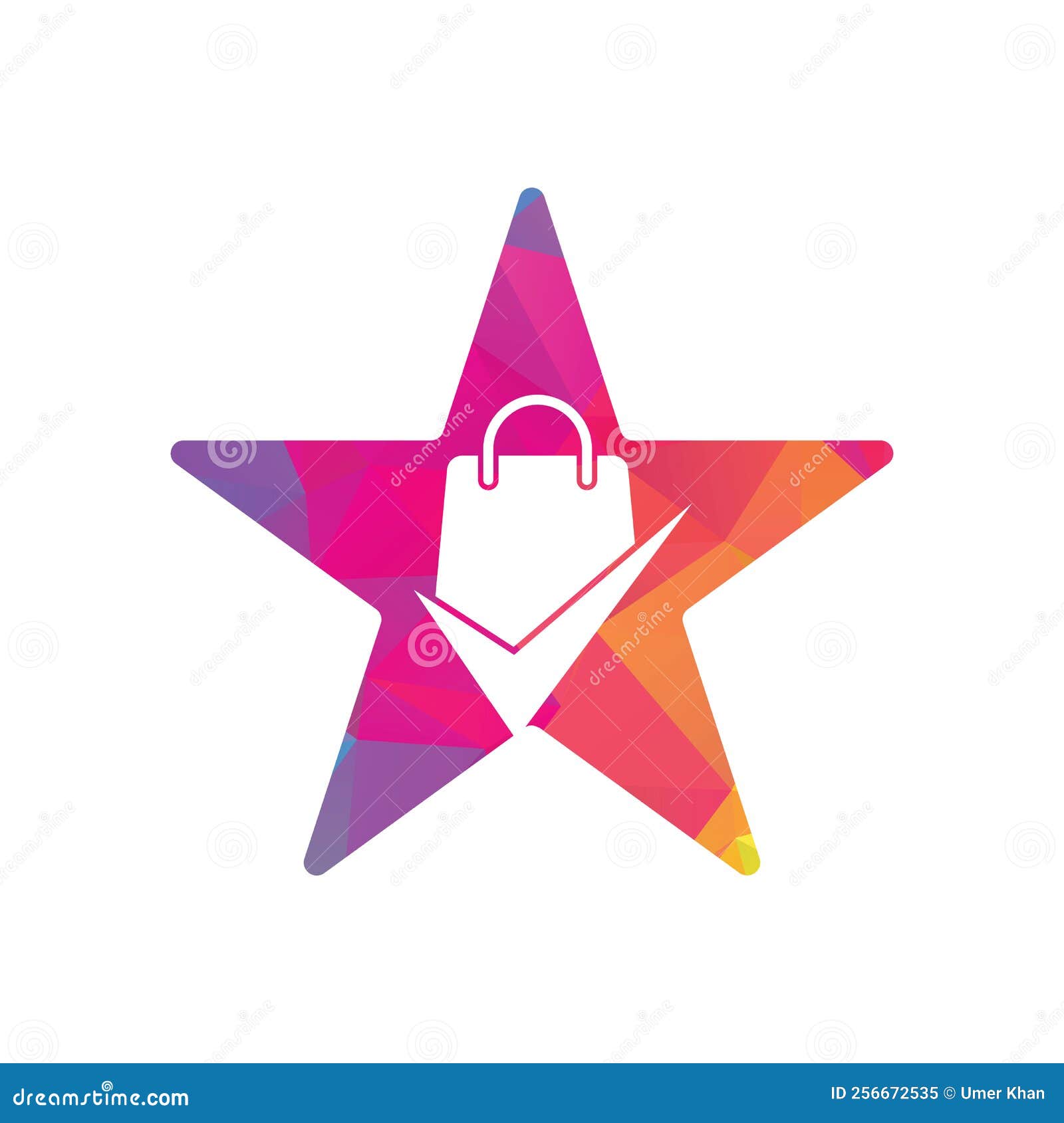 Check Bag Star Shape Concept Logo Icon. Stock Vector - Illustration of ...