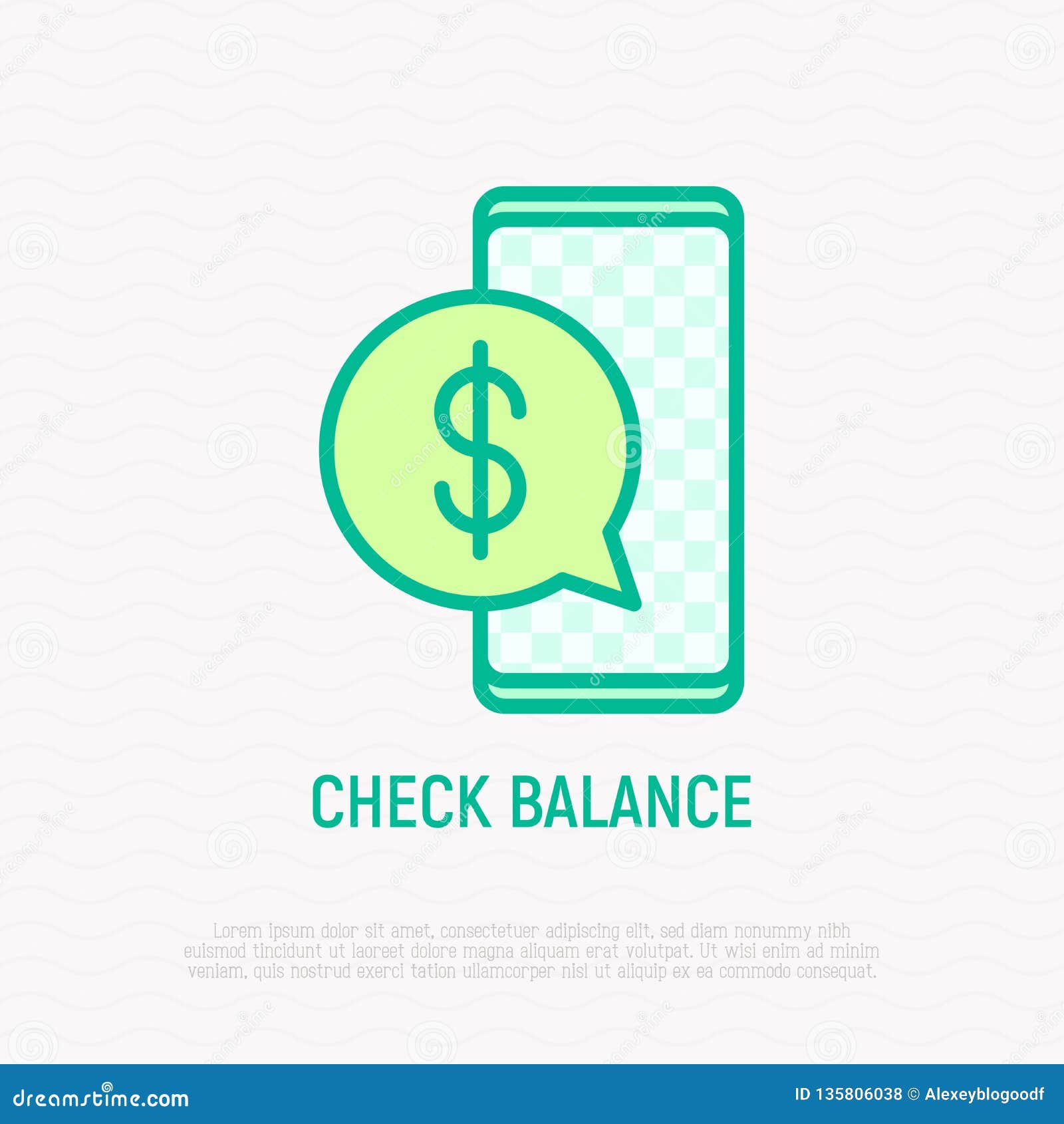 Check Balance on Smartphone Thin Line Icon Stock Vector - Illustration ...