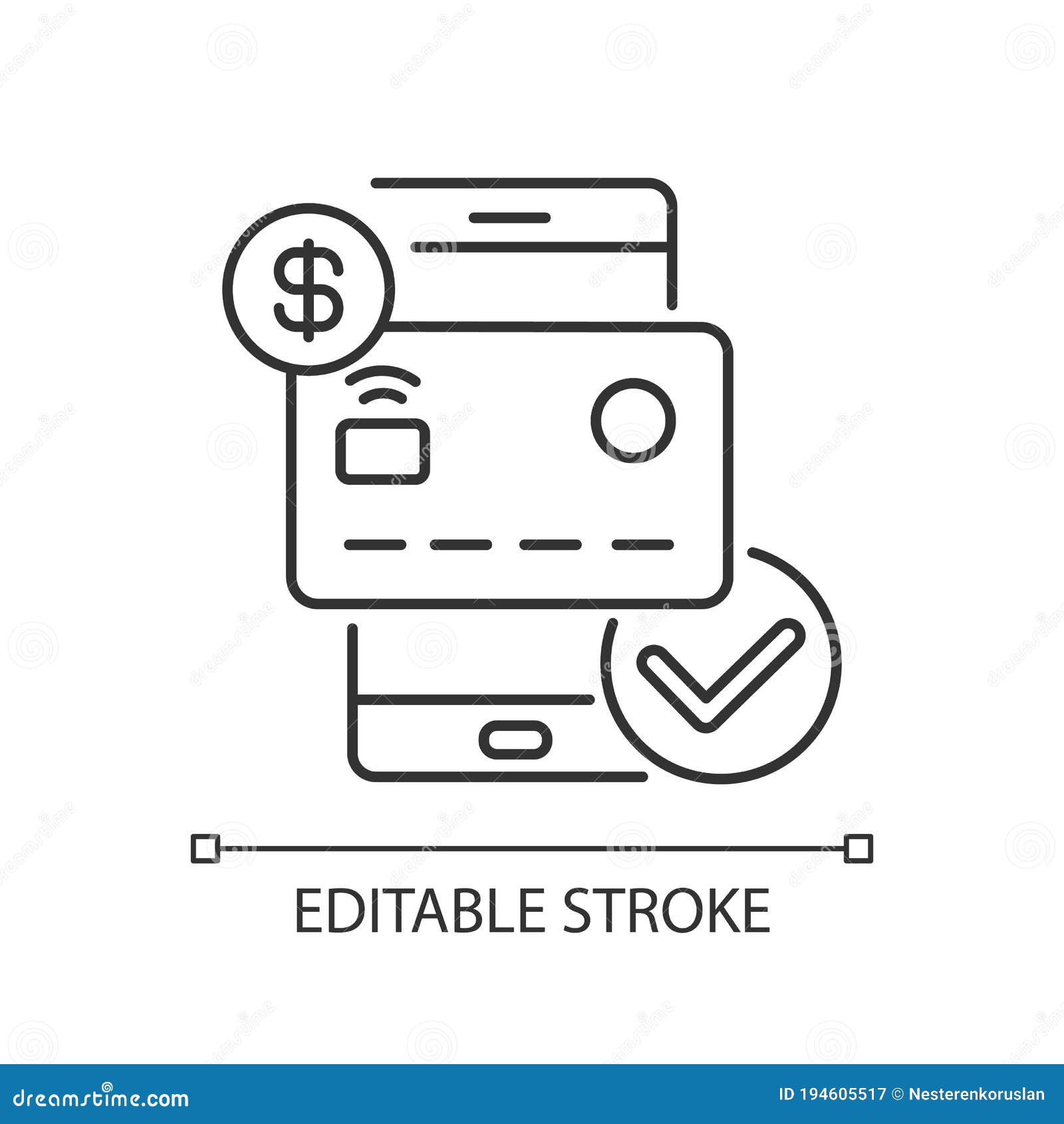 Check balances linear icon stock vector. Illustration of concept ...