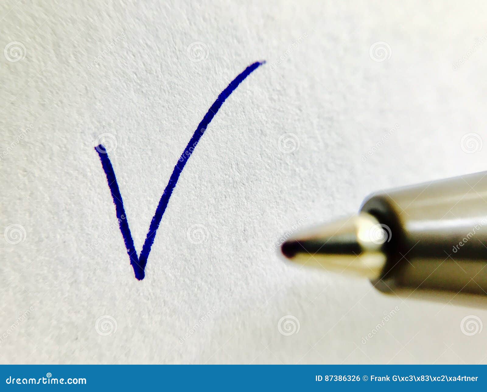 Check - Ballpoint Pen and Checkmark Stock Photo - Image of felt ...